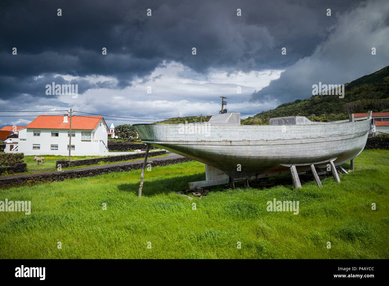 Portugal, Azores, Pico Island, Santo Amaro, boat hull, Pico Island's ...