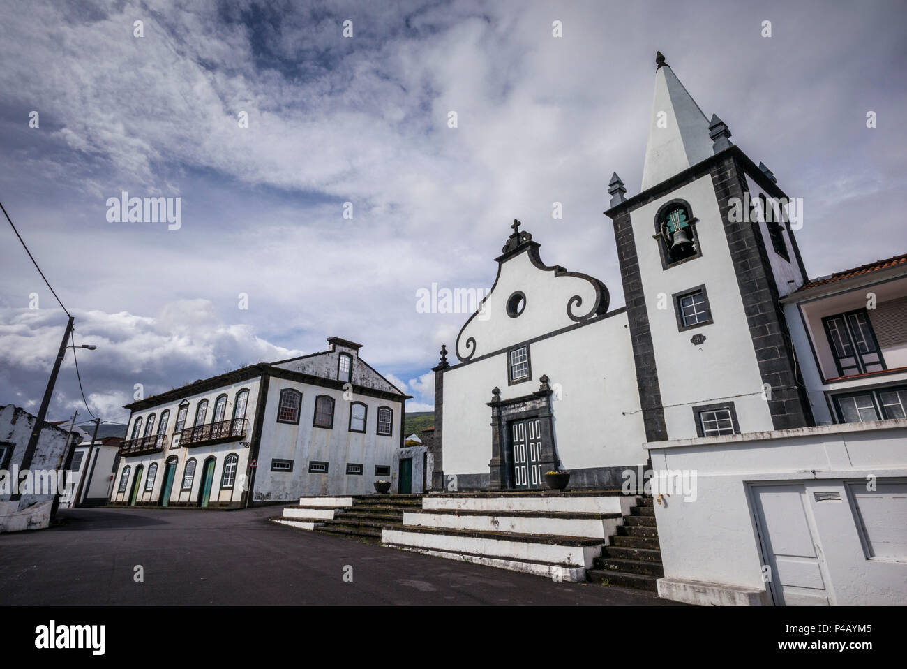 Portugal, Azores, Pico Island, Santo Antonio, town church Stock Photo ...