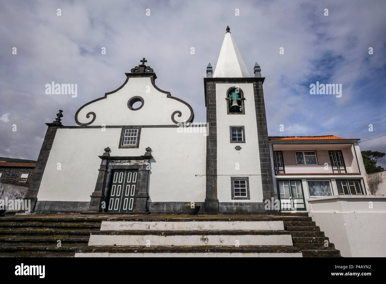Portugal, Azores, Pico Island, Santo Antonio, town church Stock Photo ...