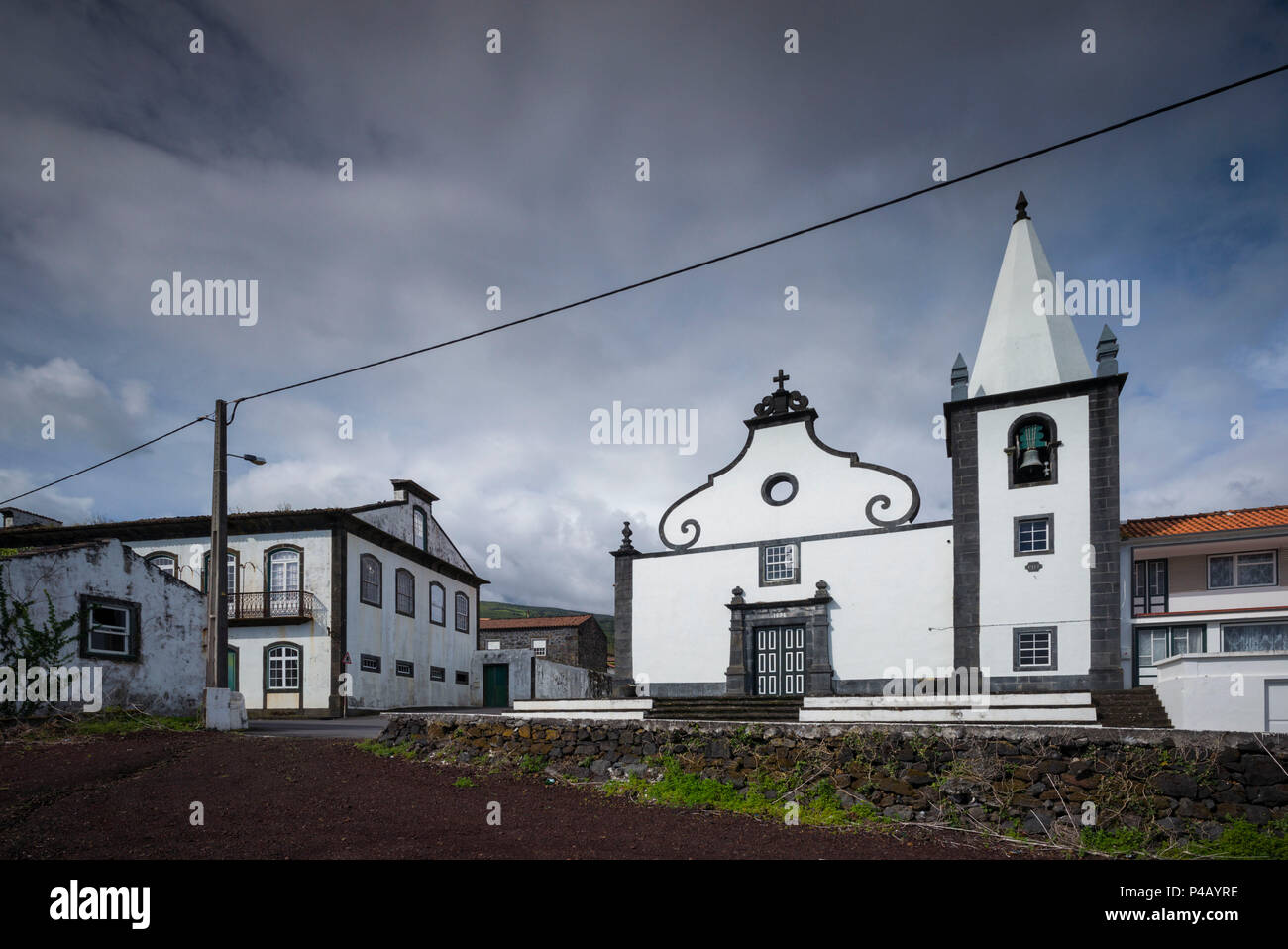 Portugal, Azores, Pico Island, Santo Antonio, town church Stock Photo ...
