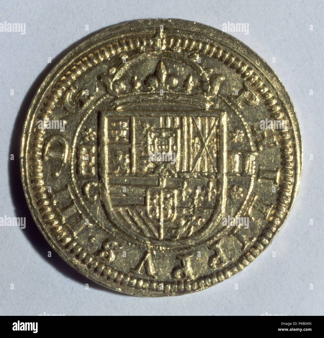 MONEDA DE 1607 - EPOCA FELIPE III - 1 DOBLON DE 2 ESCUDOS - ANVERSO ...