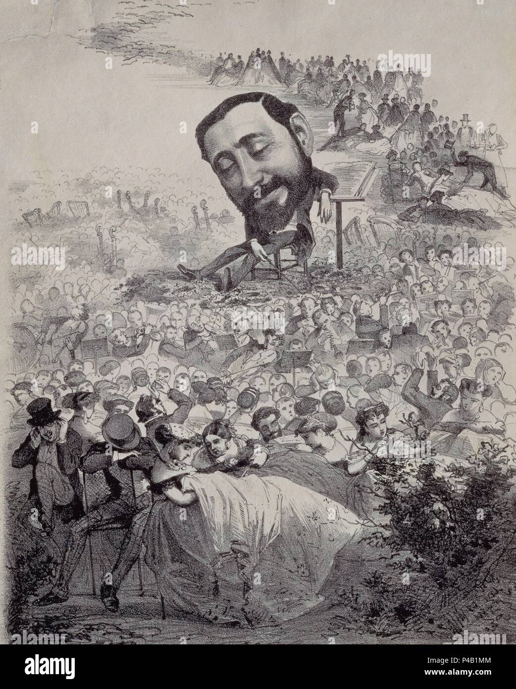 CARICATURA DE FRANCISCO ASENJO BARBIERI (1823-1894) -COMPOSITOR ...