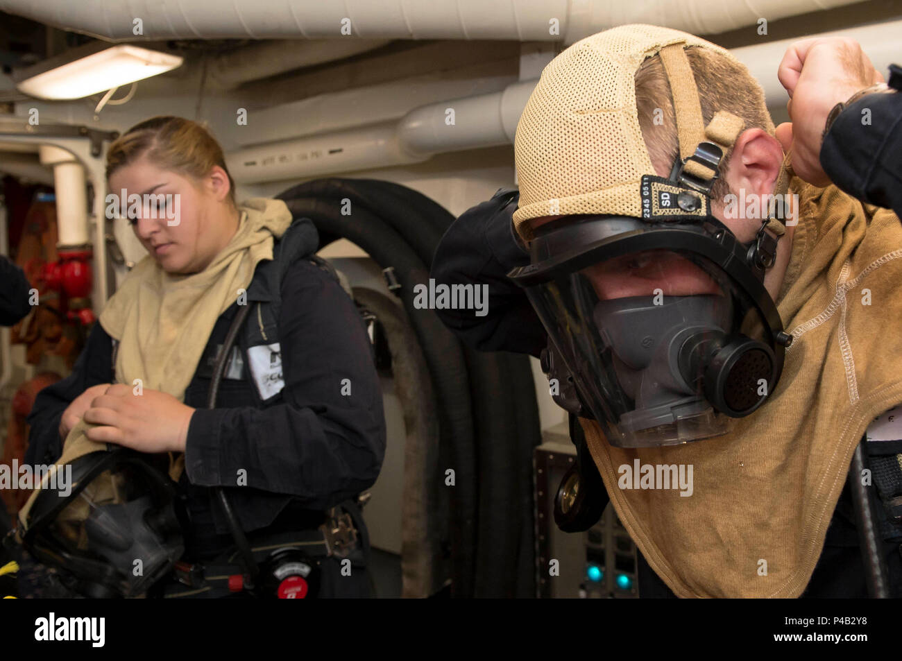 160624-N-FQ994-013 MEDITERRANEAN SEA (June 24, 2016) Damage Controlman ...