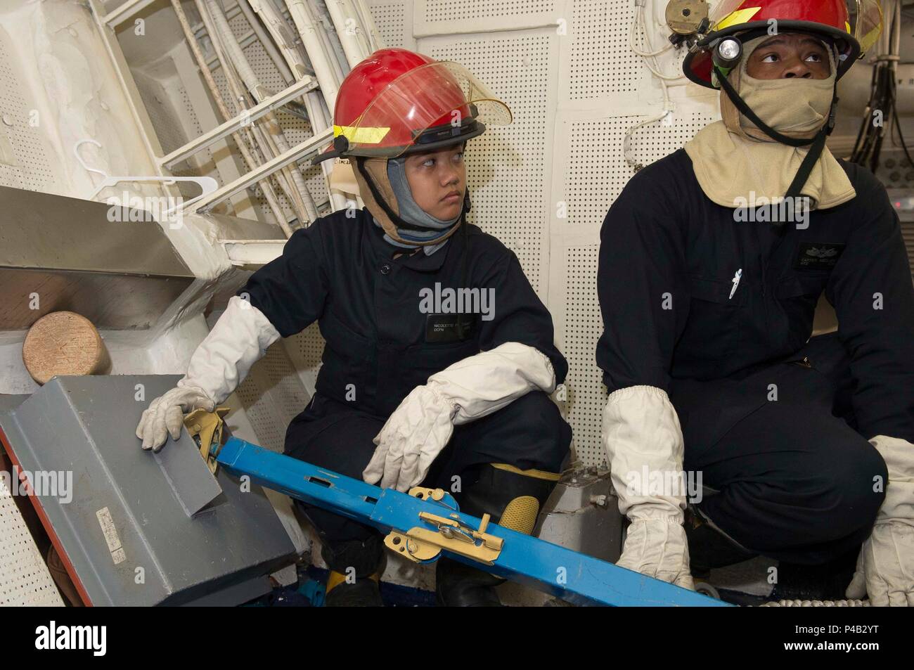 160624-N-FQ994-053 MEDITERRANEAN SEA (June 24, 2016) Damage Controlman ...