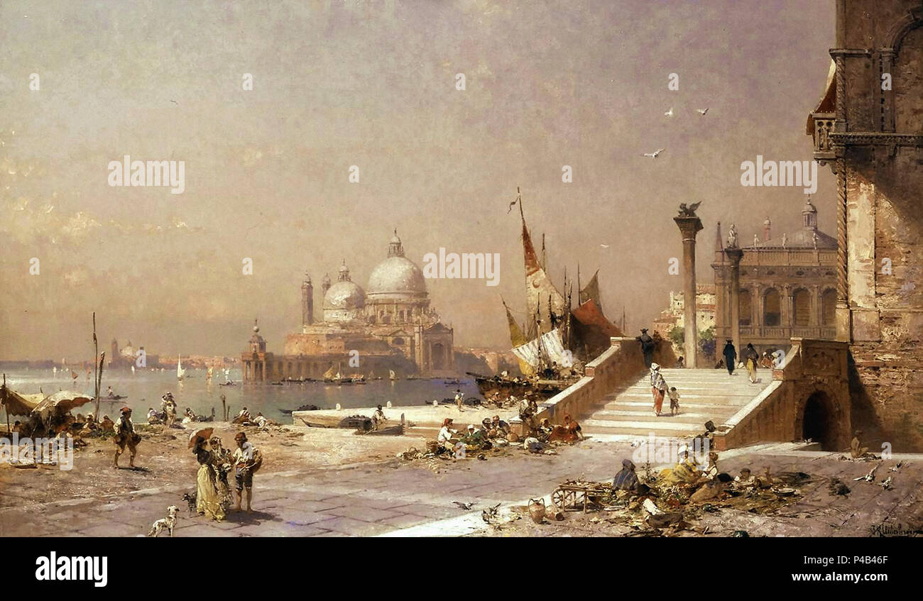 Unterberger Franz Richard - Santa Maria Della Salute Venice Stock Photo ...