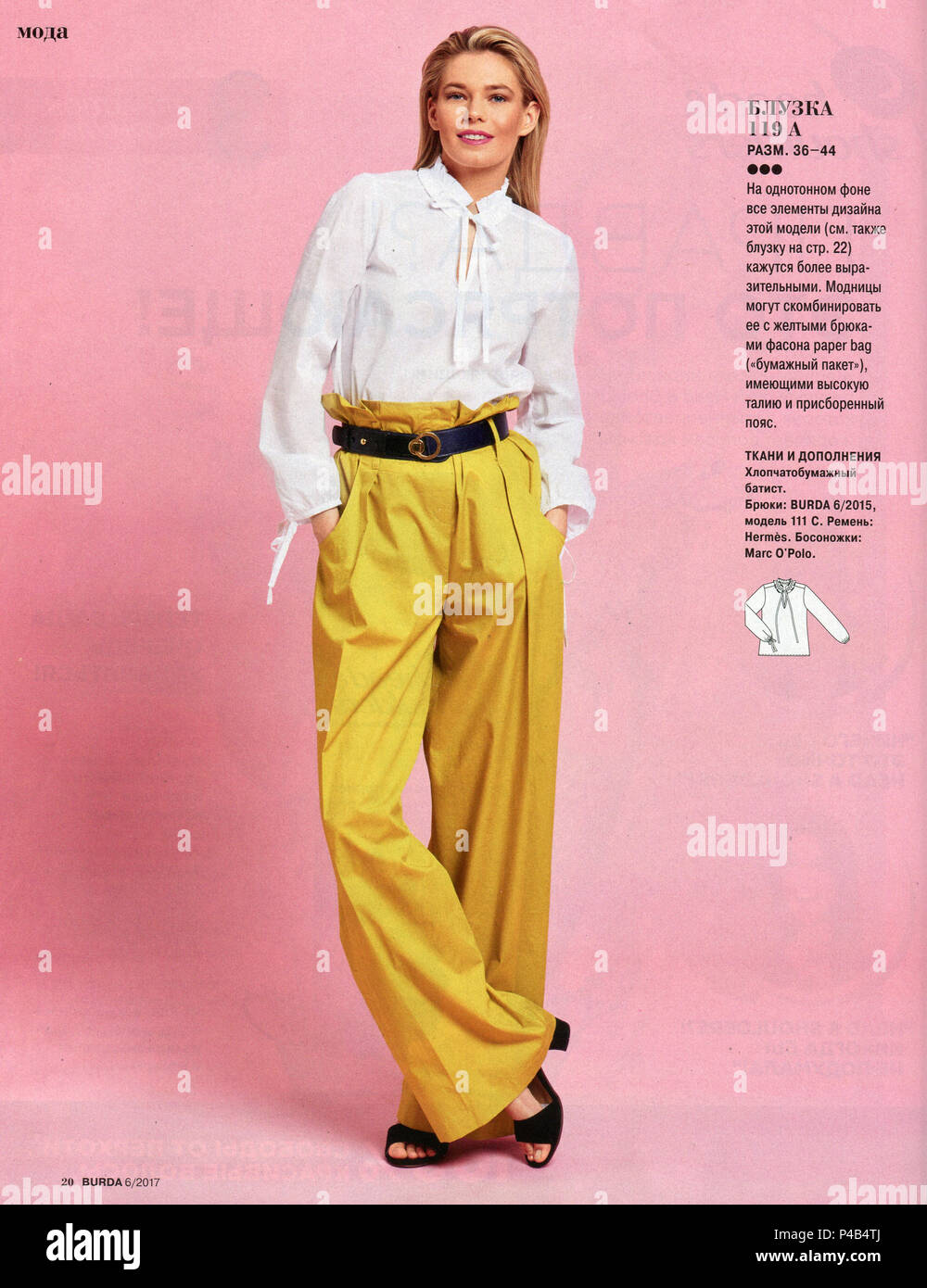 The inside of Russian magazine "Burda Stock Photo - Alamy