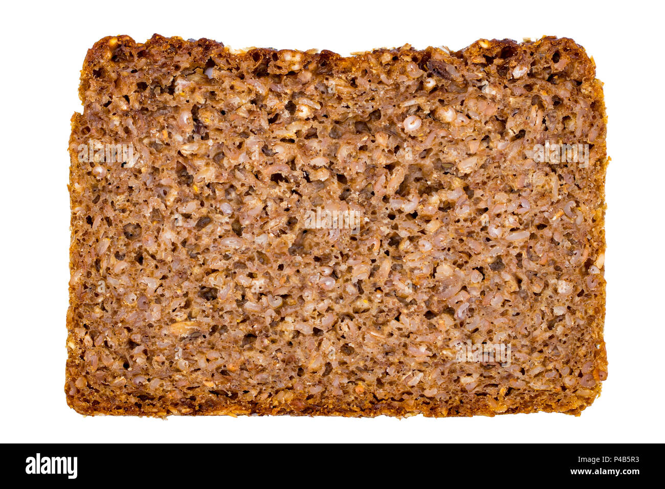 Slice of whole wheat multigrain toast isolated on white background ...