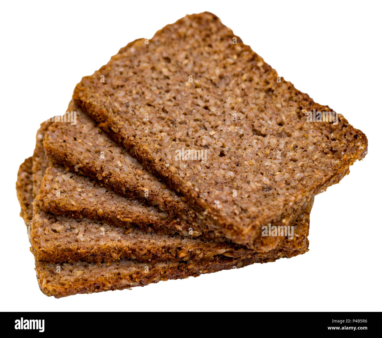 Slices of whole wheat multigrain toast isolated on white background ...