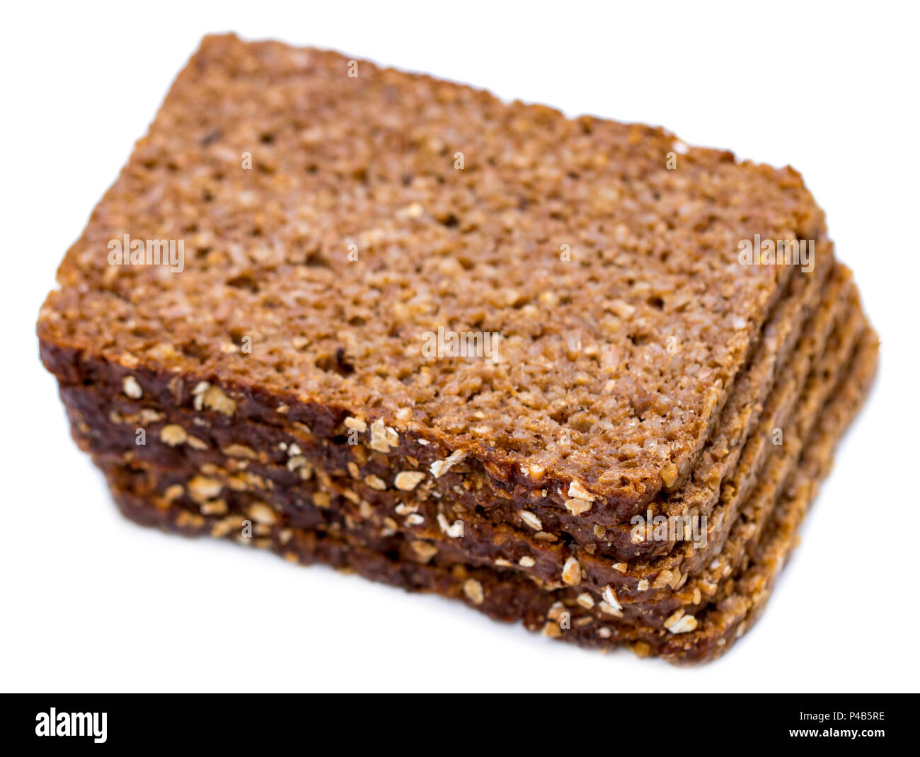 Slices of whole wheat multigrain toast isolated on white background ...