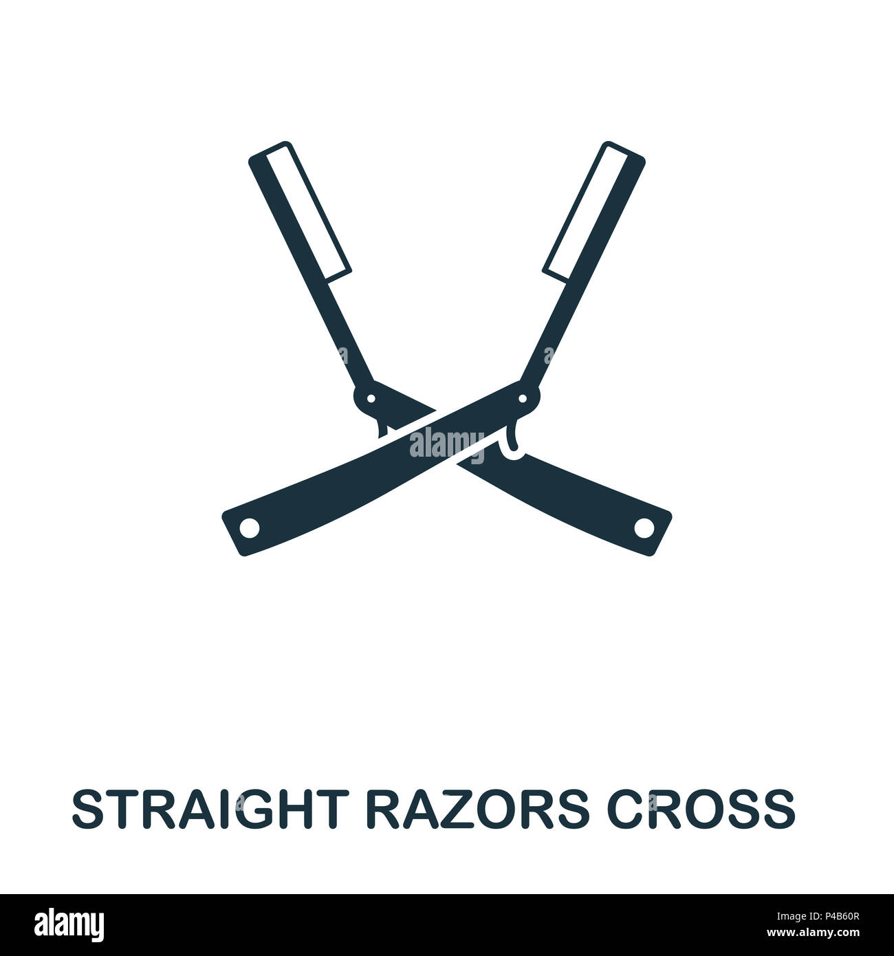 Straight Razors Cross icon. Flat style icon design. UI. Illustration of straight razors cross ...