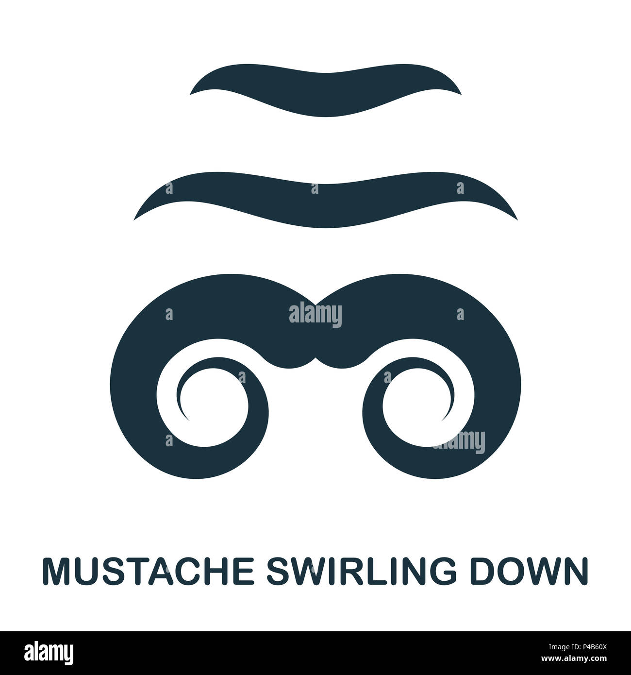 Mustache Swirling Down icon. Flat style icon design. UI. Illustration ...