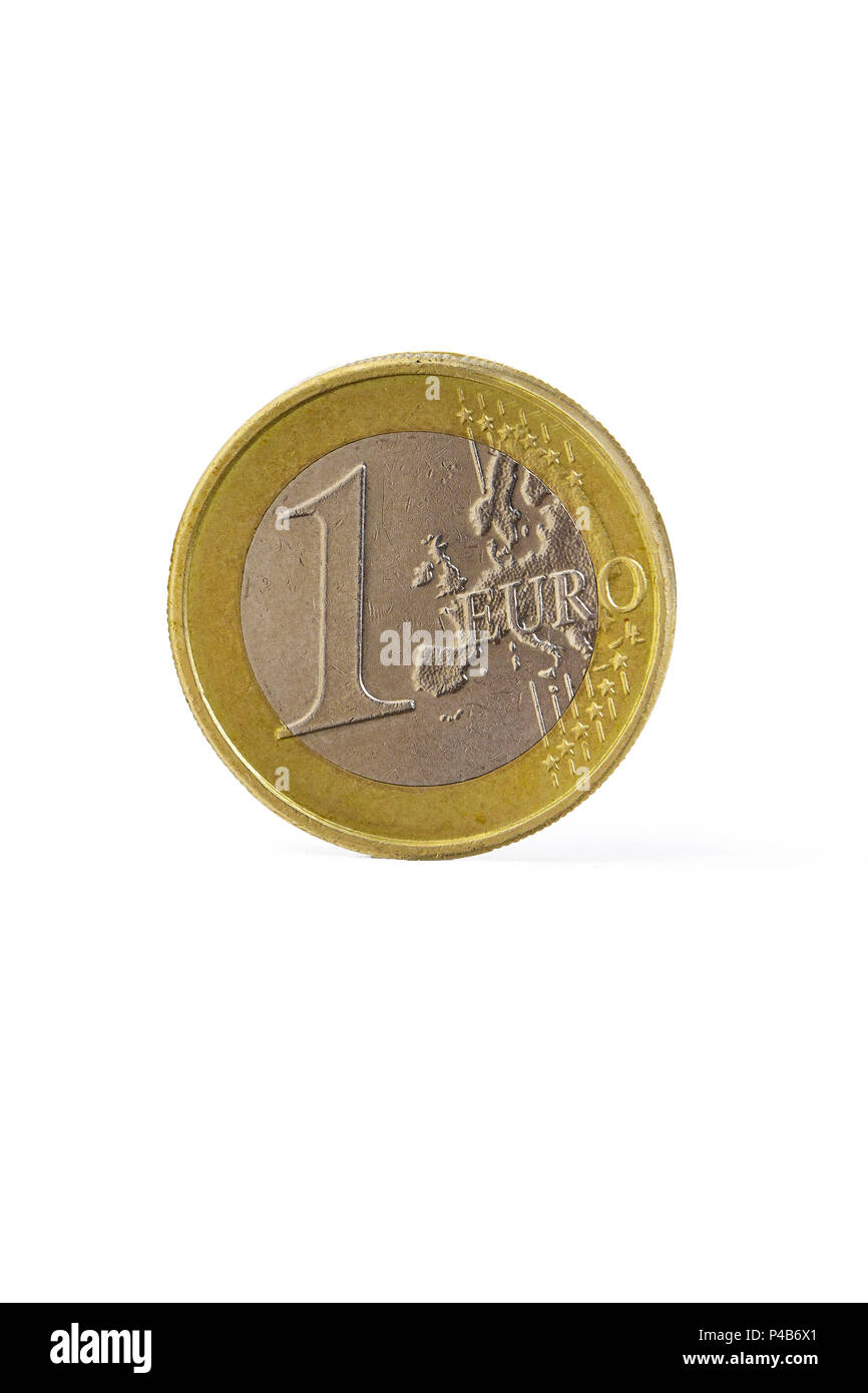 One euro coin on white Stock Photo - Alamy