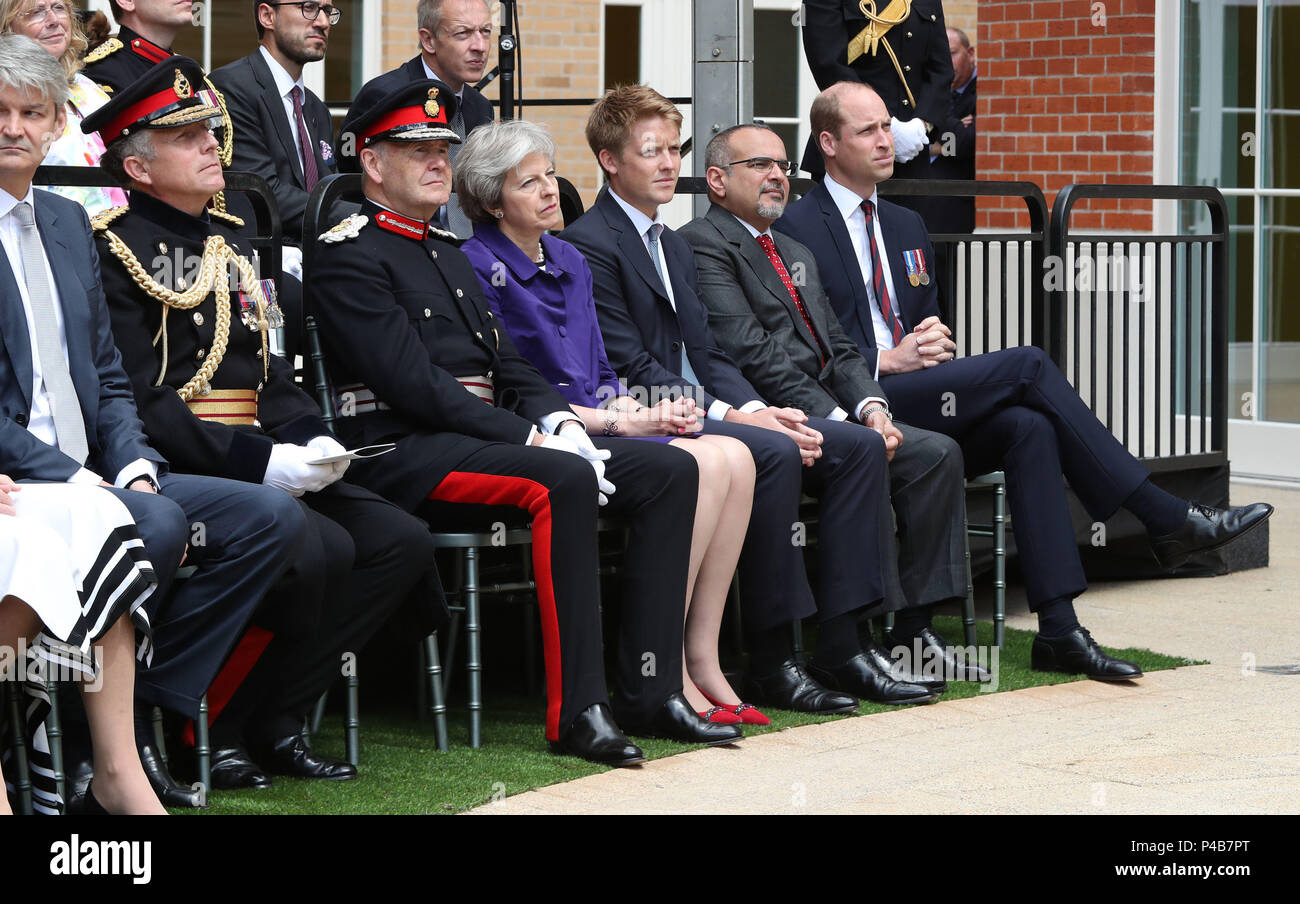 (left to right) Lord Howe, Sir John Peace, Prime Minister Theresa May ...