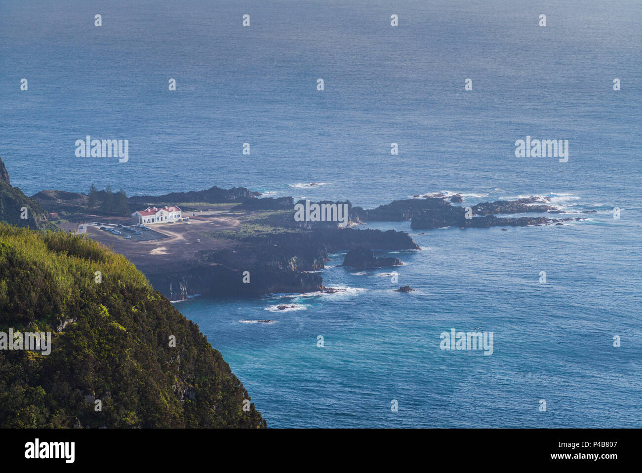 Portugal, Azores, Sao Miguel Island, Ponta da Ferraria, elevated view ...