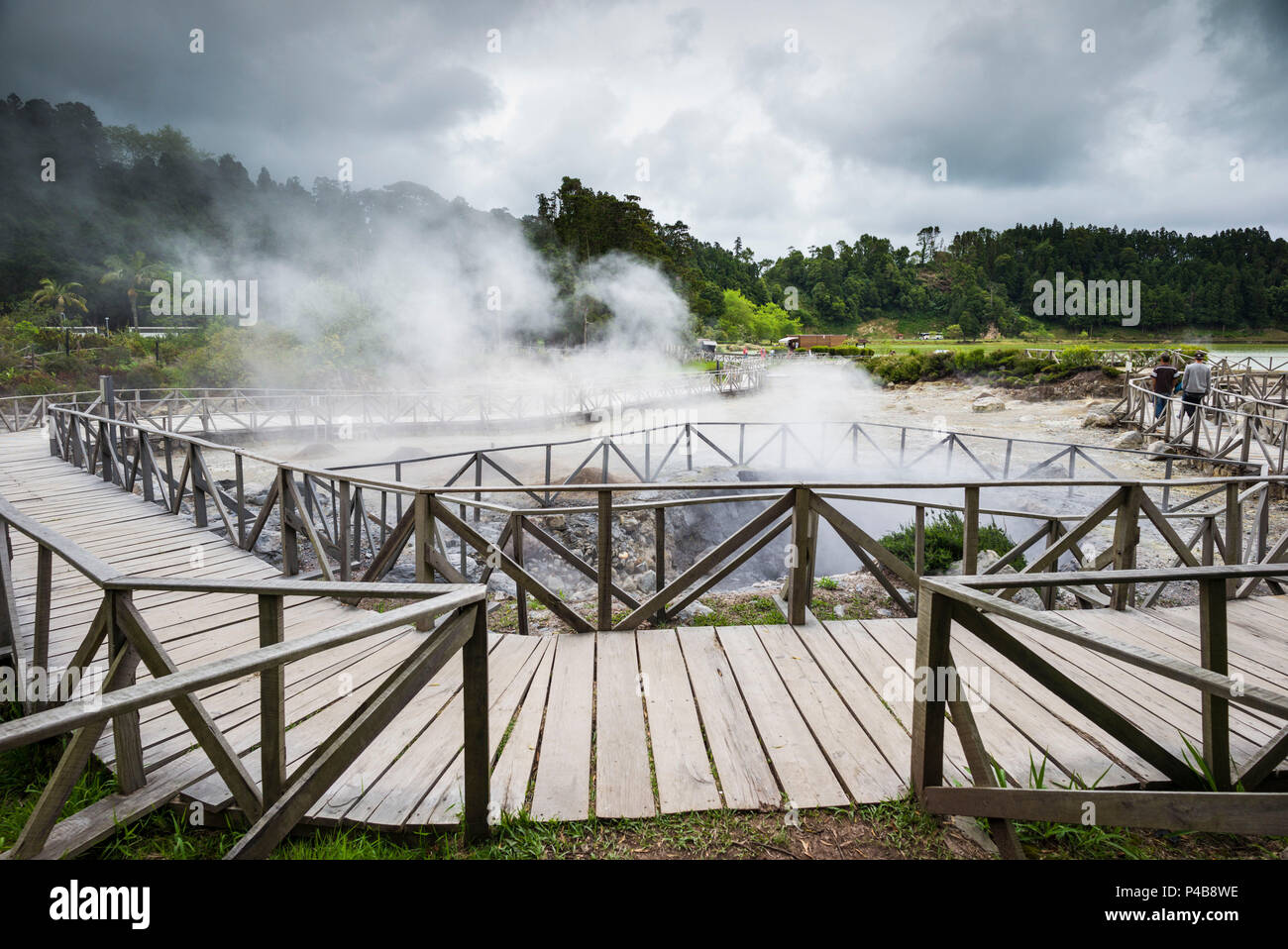 Portugal, Azores, Sao Miguel Island, Furnas, Lago das Furnas lake ...