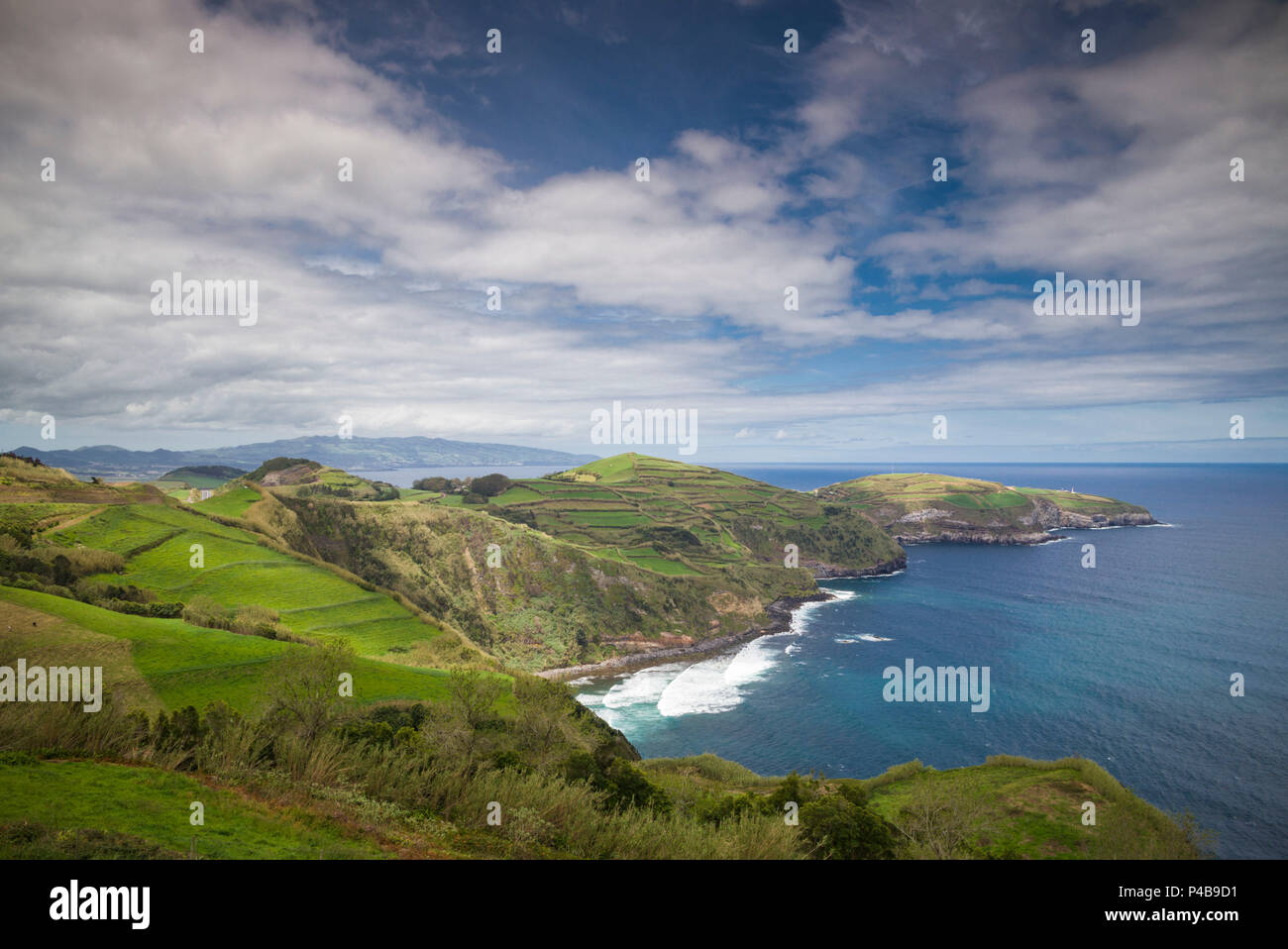 Portugal, Azores, Sao Miguel Island, Baia de Santa Iria, Miradouro de ...