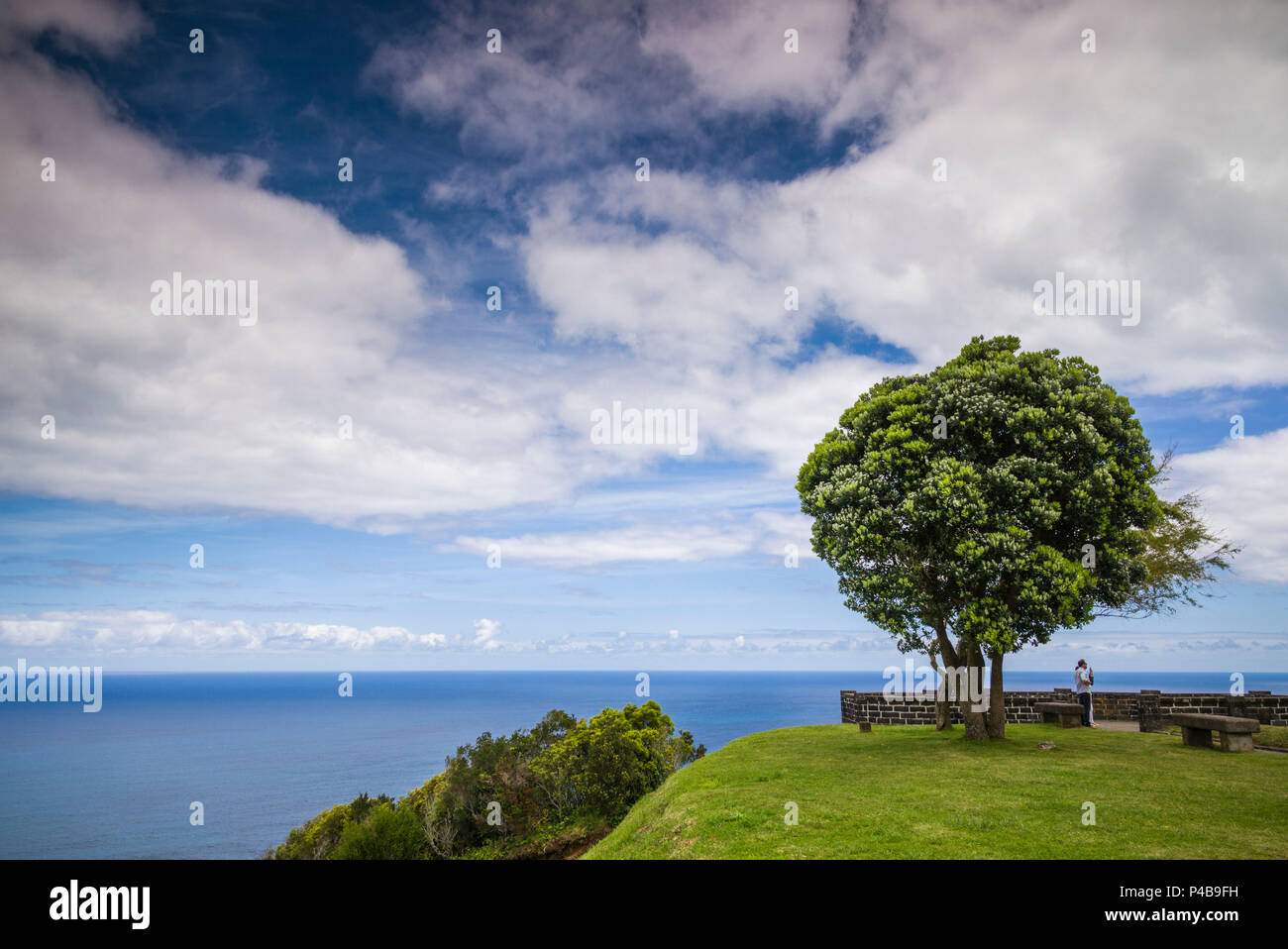 Portugal, Azores, Sao Miguel Island, Baia de Santa Iria, Miradouro de ...