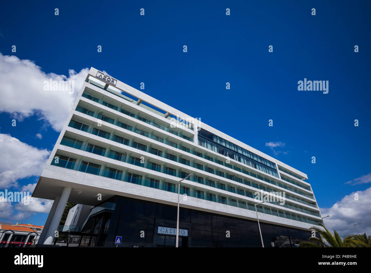 Portugal, Azores, Sao Miguel Island, Ponta Delgada, marina area, Hotel ...