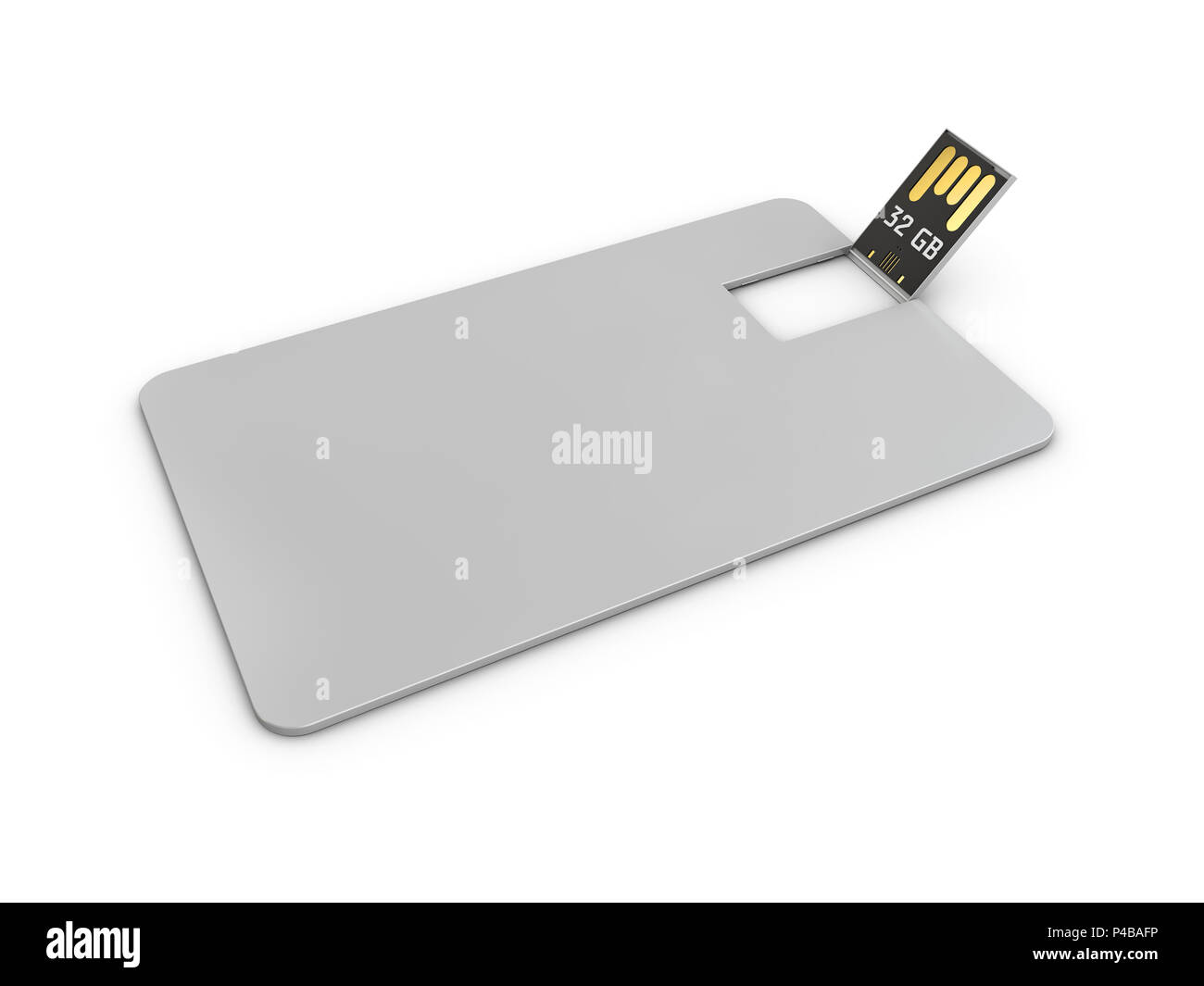 Blank white plastic wafer usb card mockup, 3d Illustration. Visiting ...