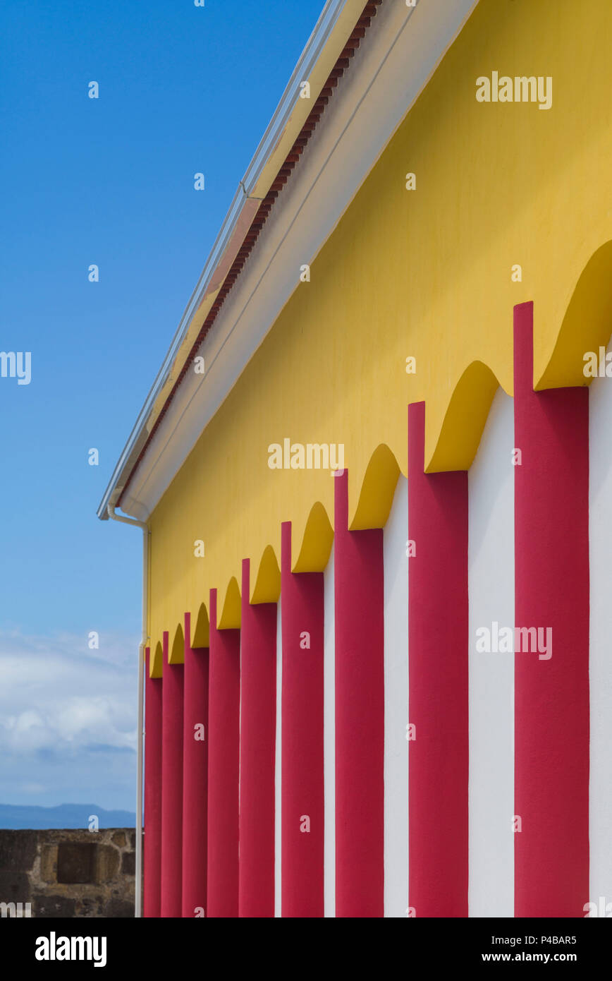 Portugal, Azores, Sao Jorge Island, Velas, town auditorium and library ...