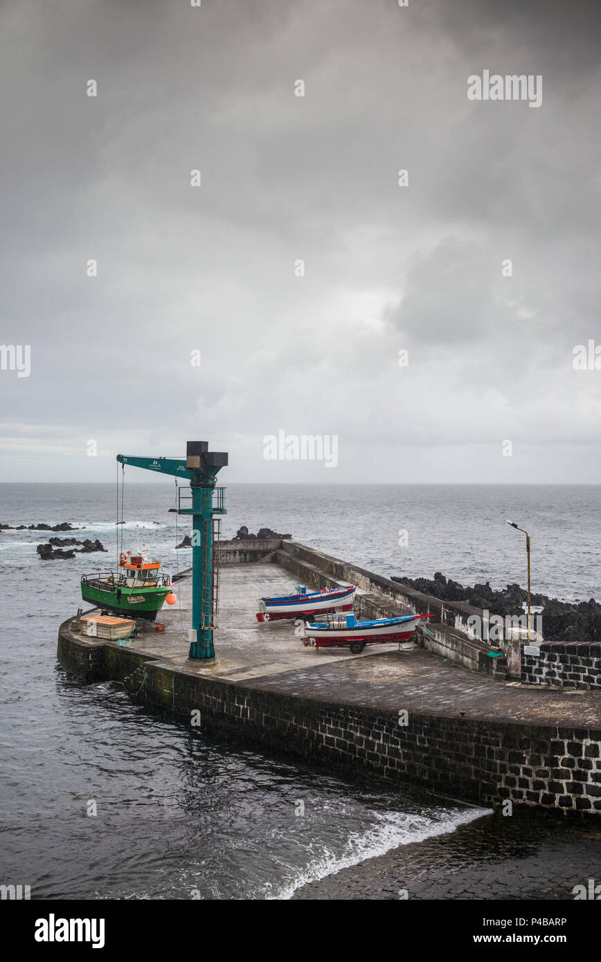 Portugal, Azores, Pico Island, Calheta de Nesquim, port view Stock ...