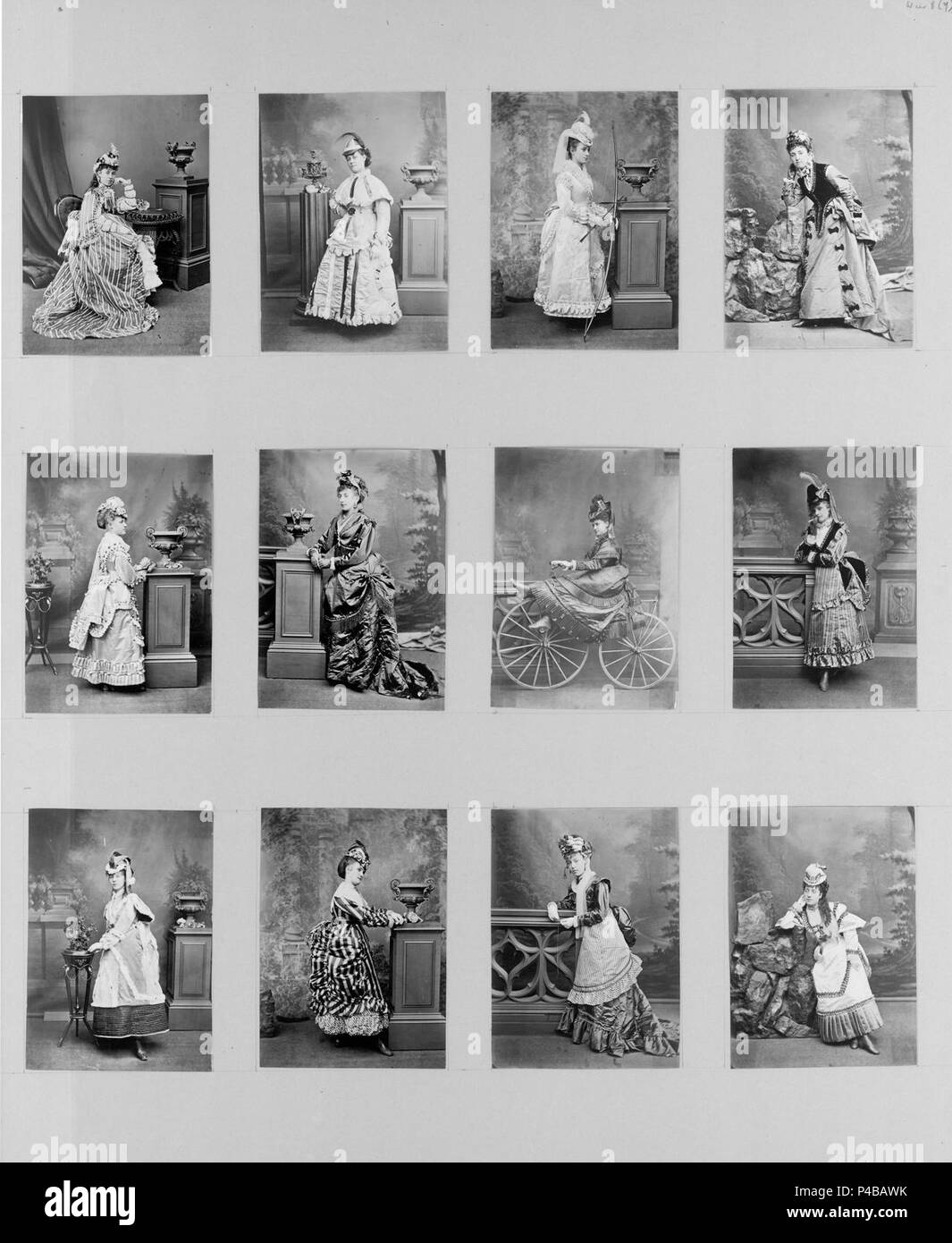 12 female characters in 19th C pantomimes - Weir Collection Stock Photo ...
