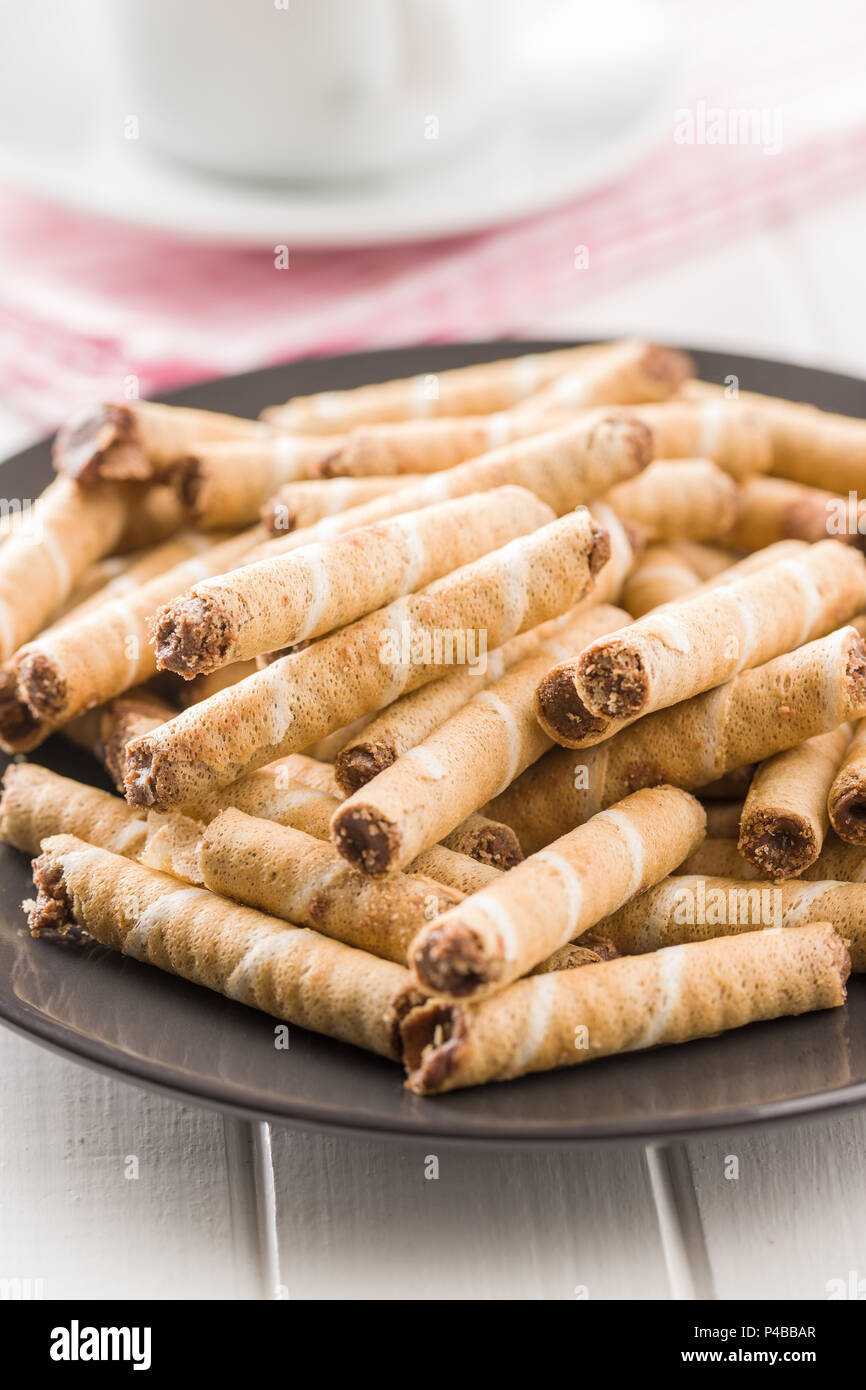 Waffle roll hi-res stock photography and images - Alamy