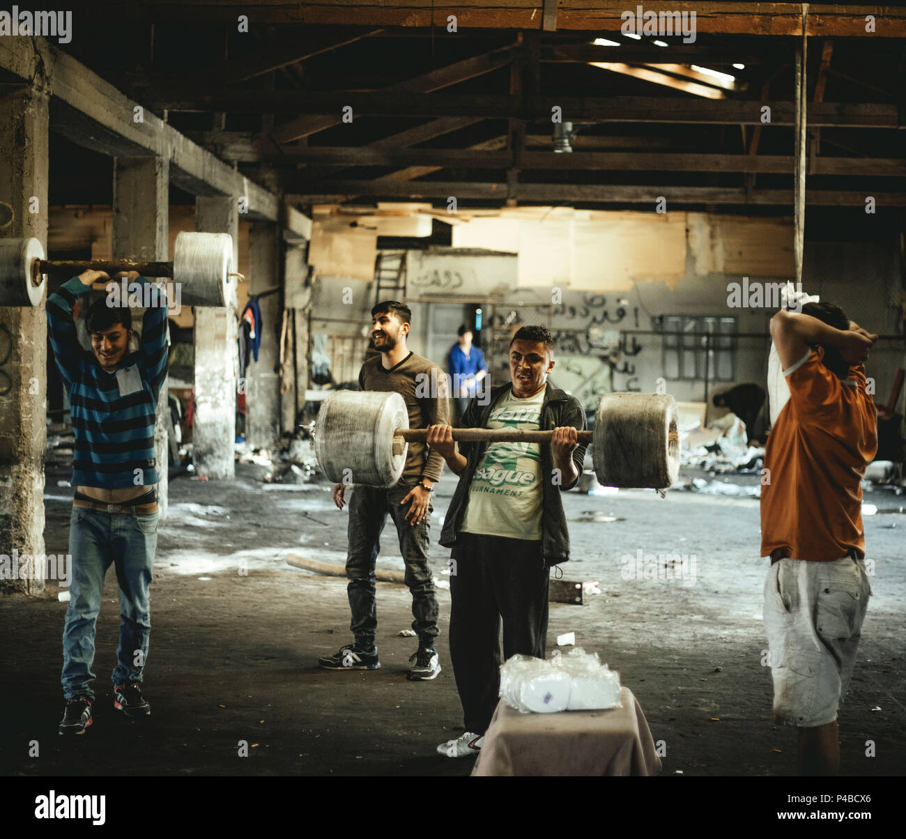 Warehouse complex in Belgrade, Serbia. In march, the numbers of ...