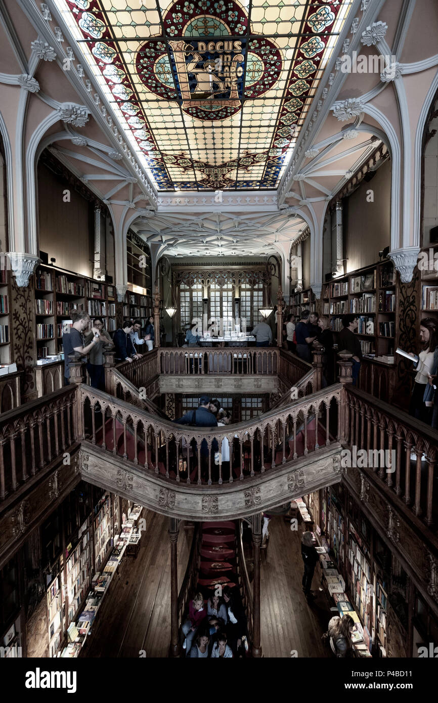 Livraria Lello & Irmão bookstore, Porto, Portugal, Europe Stock Photo ...
