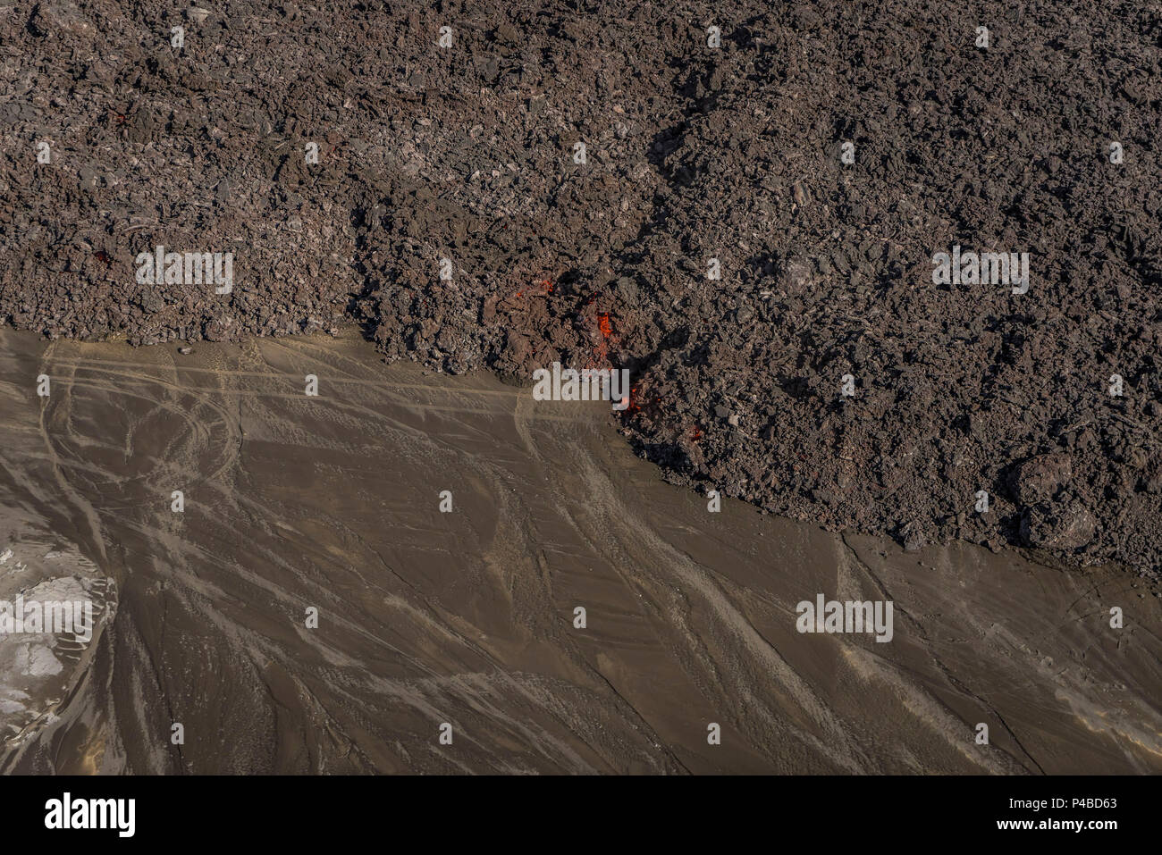 Lava flow with tire tracks hi-res stock photography and images - Alamy