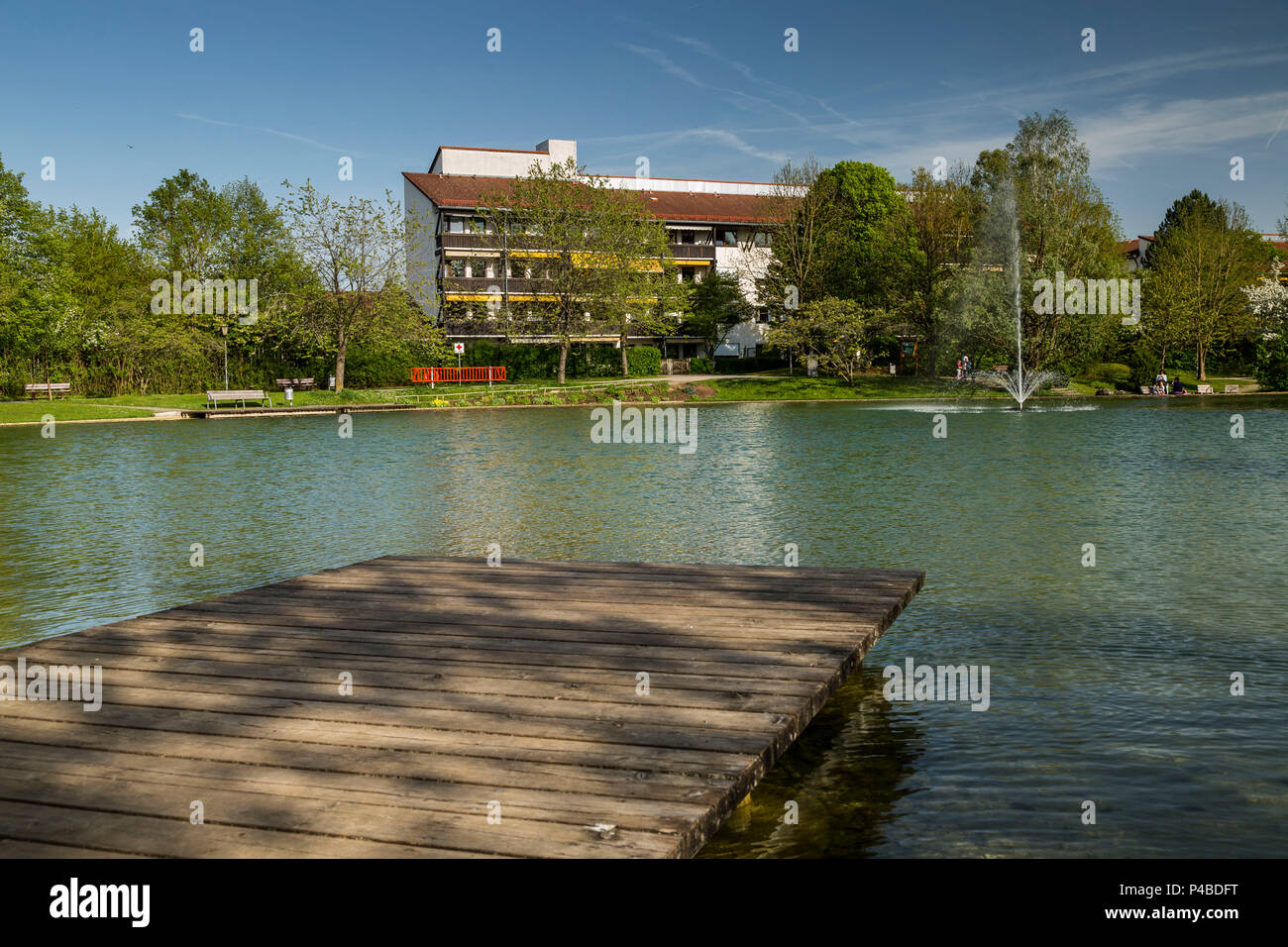 Europe, Germany, Bavaria, Unterhaching, Ortspark (park Stock Photo - Alamy
