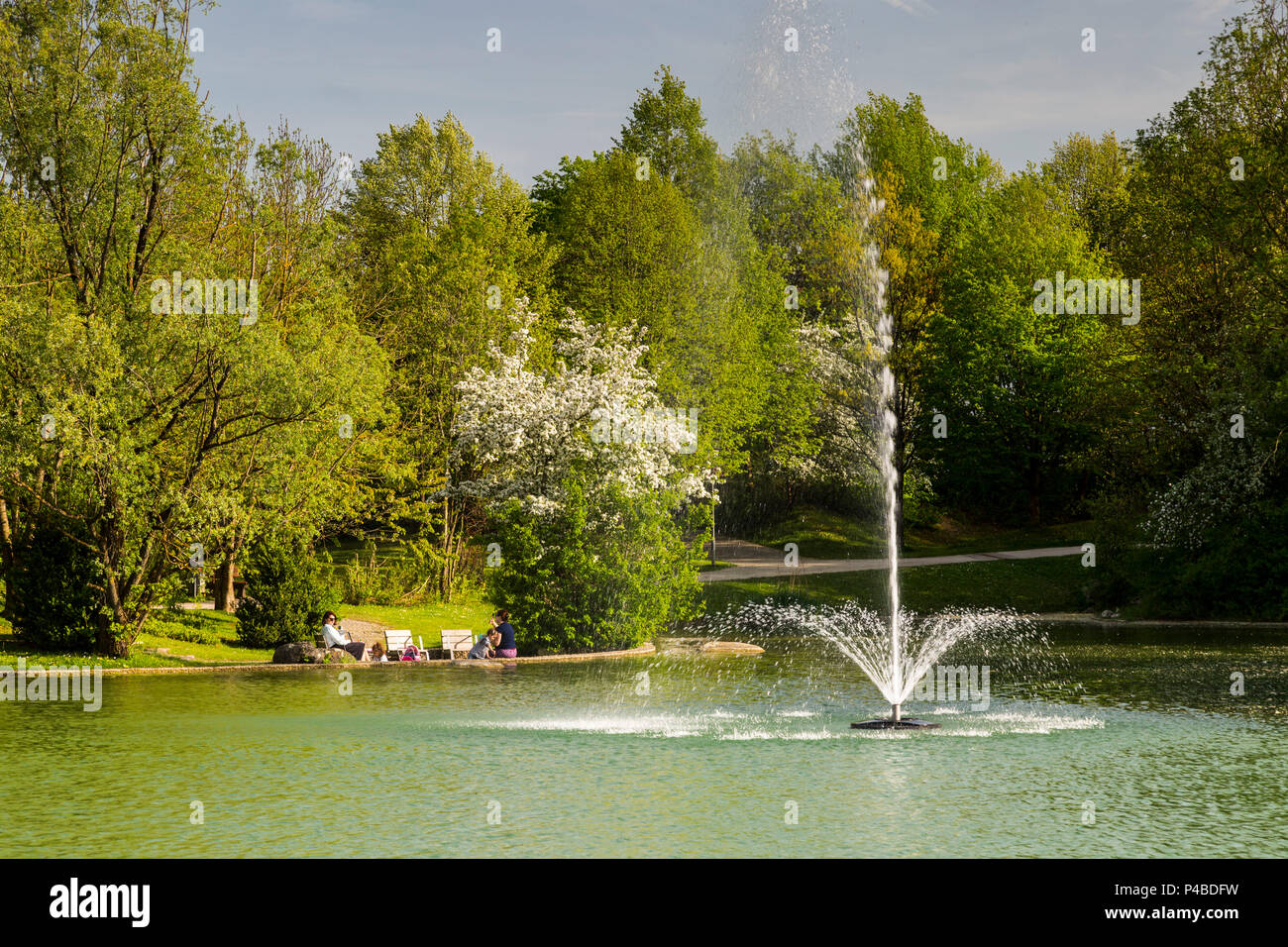 Europe, Germany, Bavaria, Unterhaching, Ortspark (park Stock Photo - Alamy