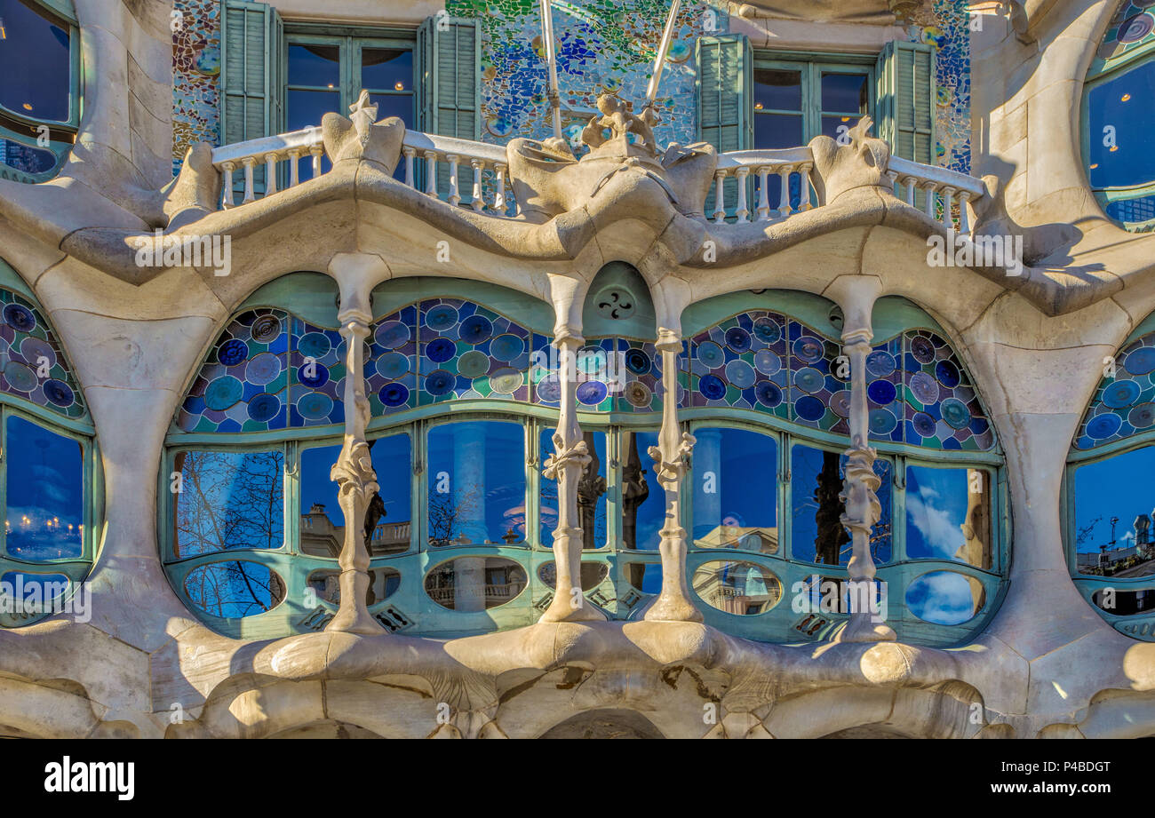 Barcelona City, Casa Batllo (Batllo house), Gaudi architect, Spain ...