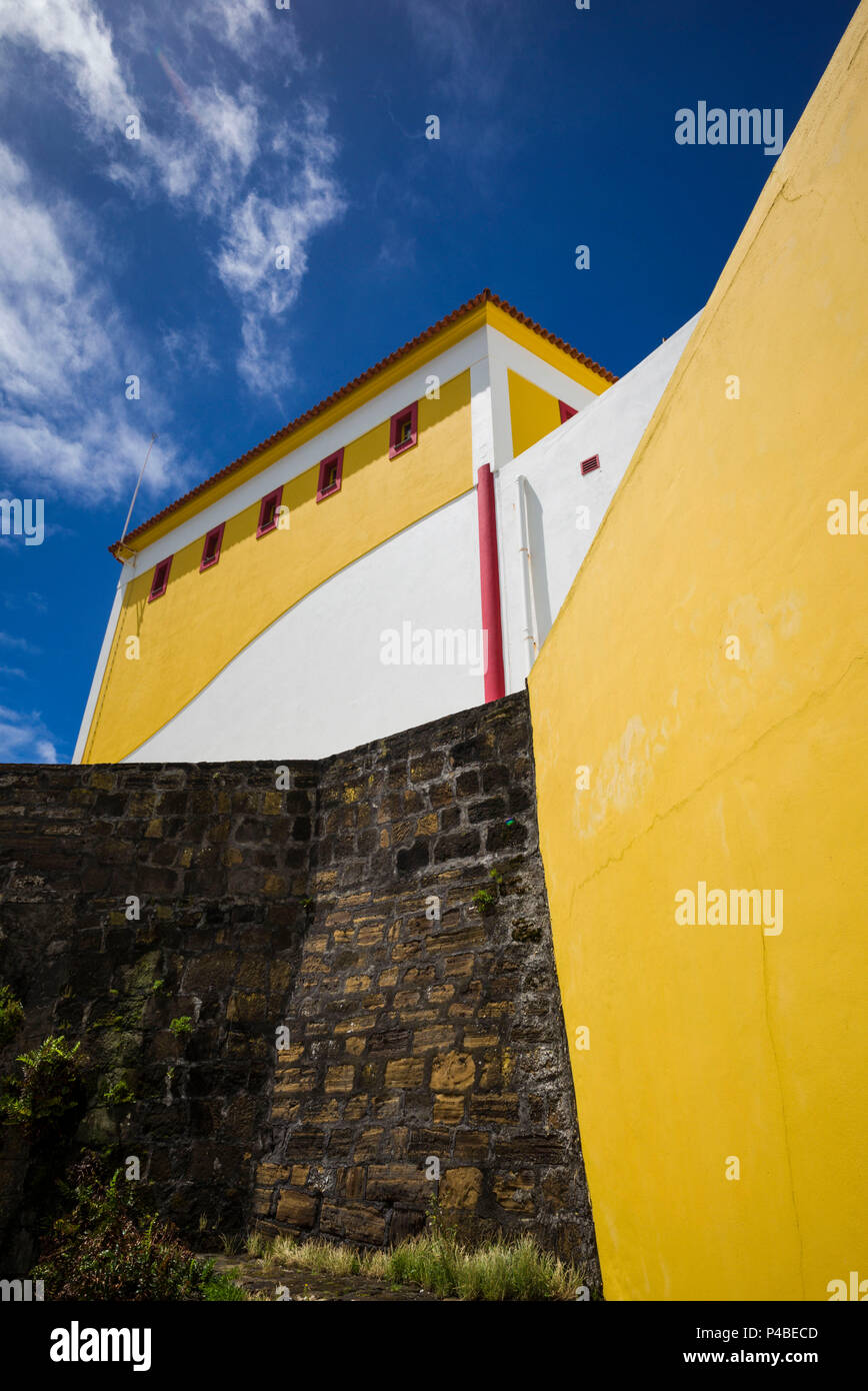 Portugal, Azores, Sao Jorge Island, Velas, town auditorium and library ...