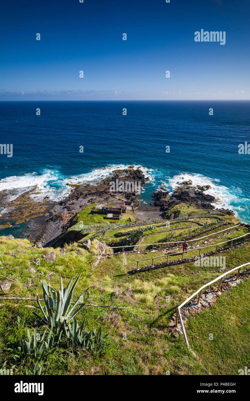Portugal, Azores, Santa Maria Island, Ponta do Castelo, elevated view ...