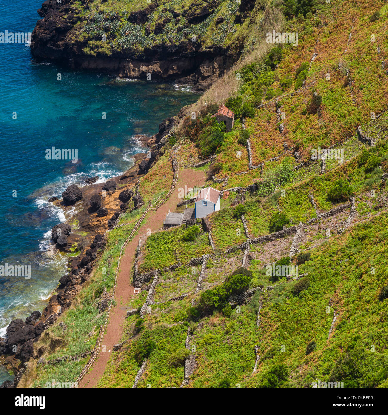 Portugal, Azores, Santa Maria Island, Sao Lourenco, elevated view of ...