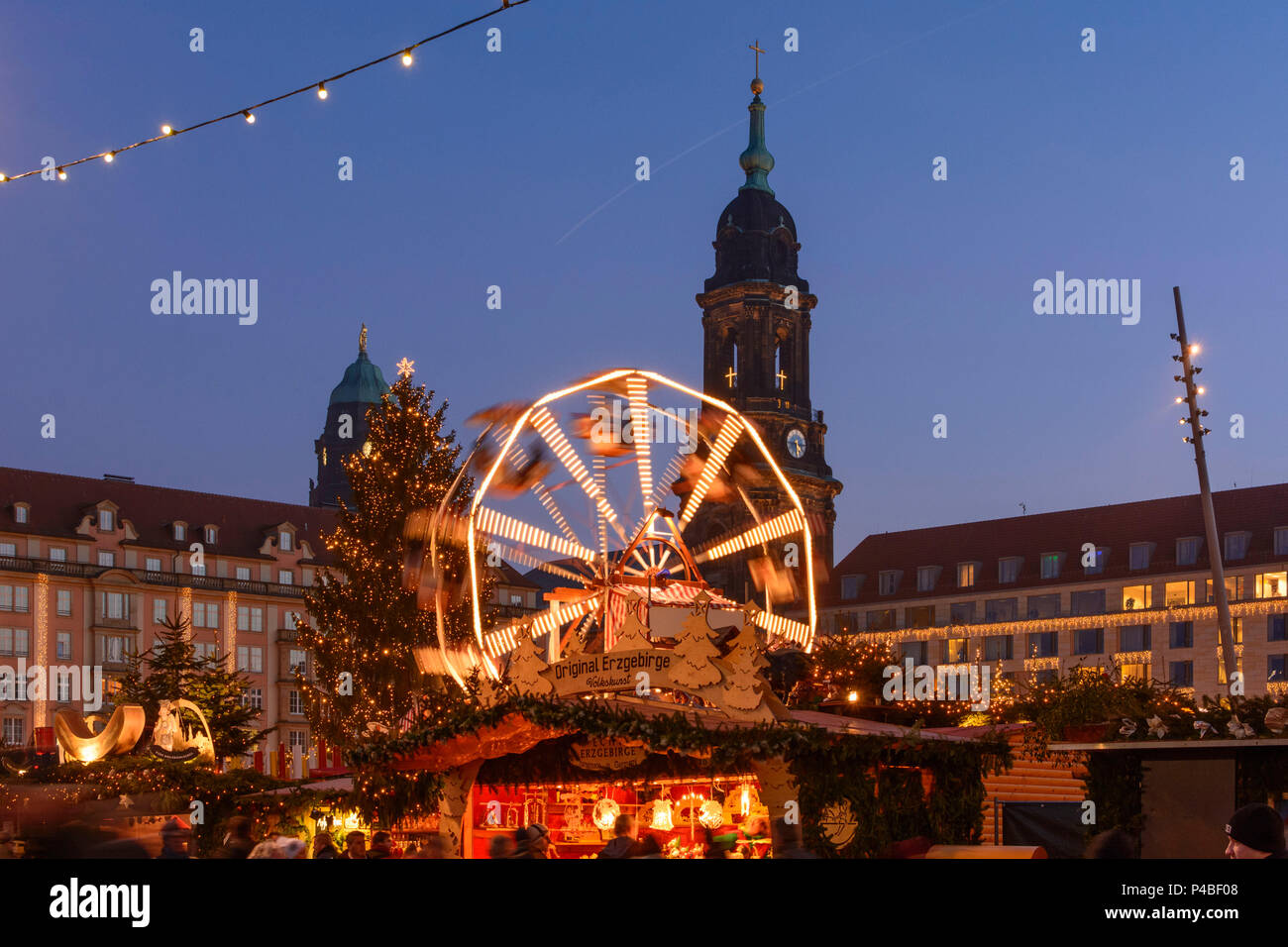 Christmas Market Striezelmarkt At Altmarkt High Resolution Stock ...