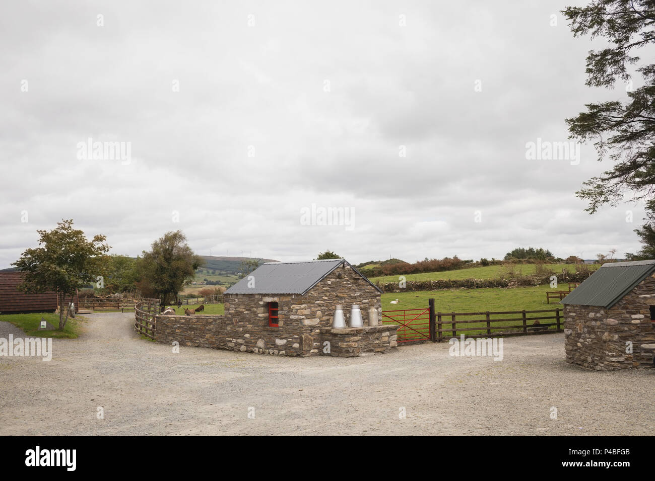 Empty ranch at countryside Stock Photo - Alamy