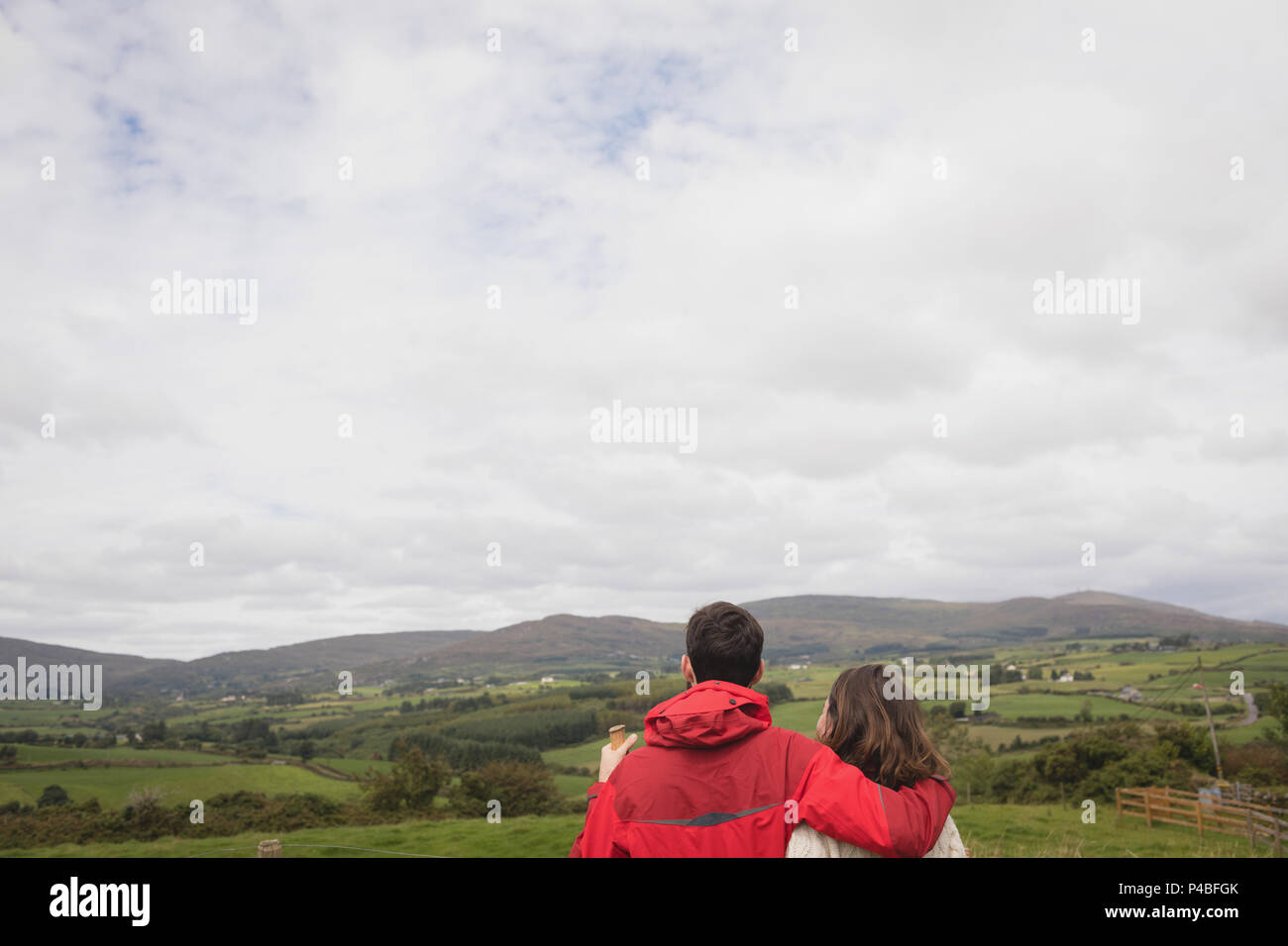 Couple together outdoors looking view hi-res stock photography and ...