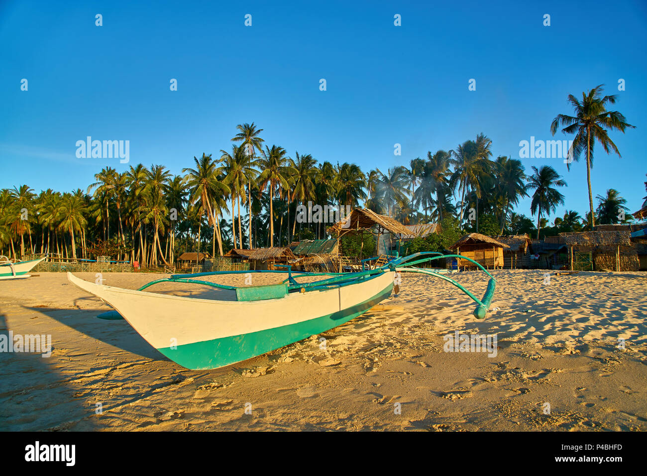 Boat view on the beach Stock Photo - Alamy