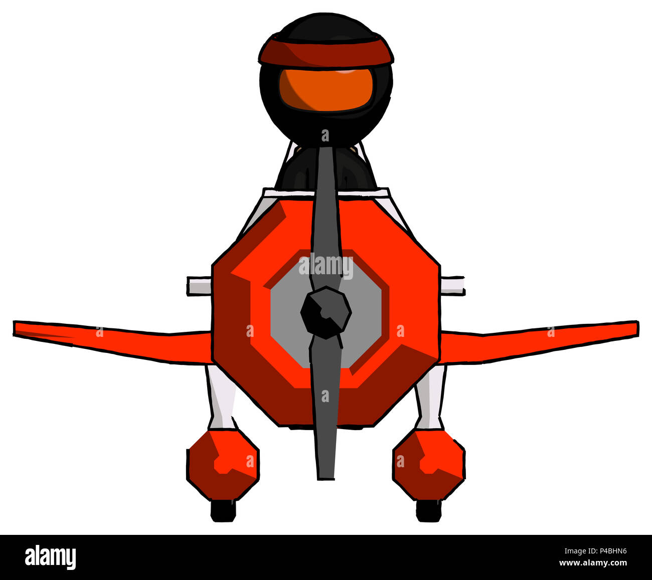 Orange ninja warrior man in geebee stunt plane front view Stock Photo ...