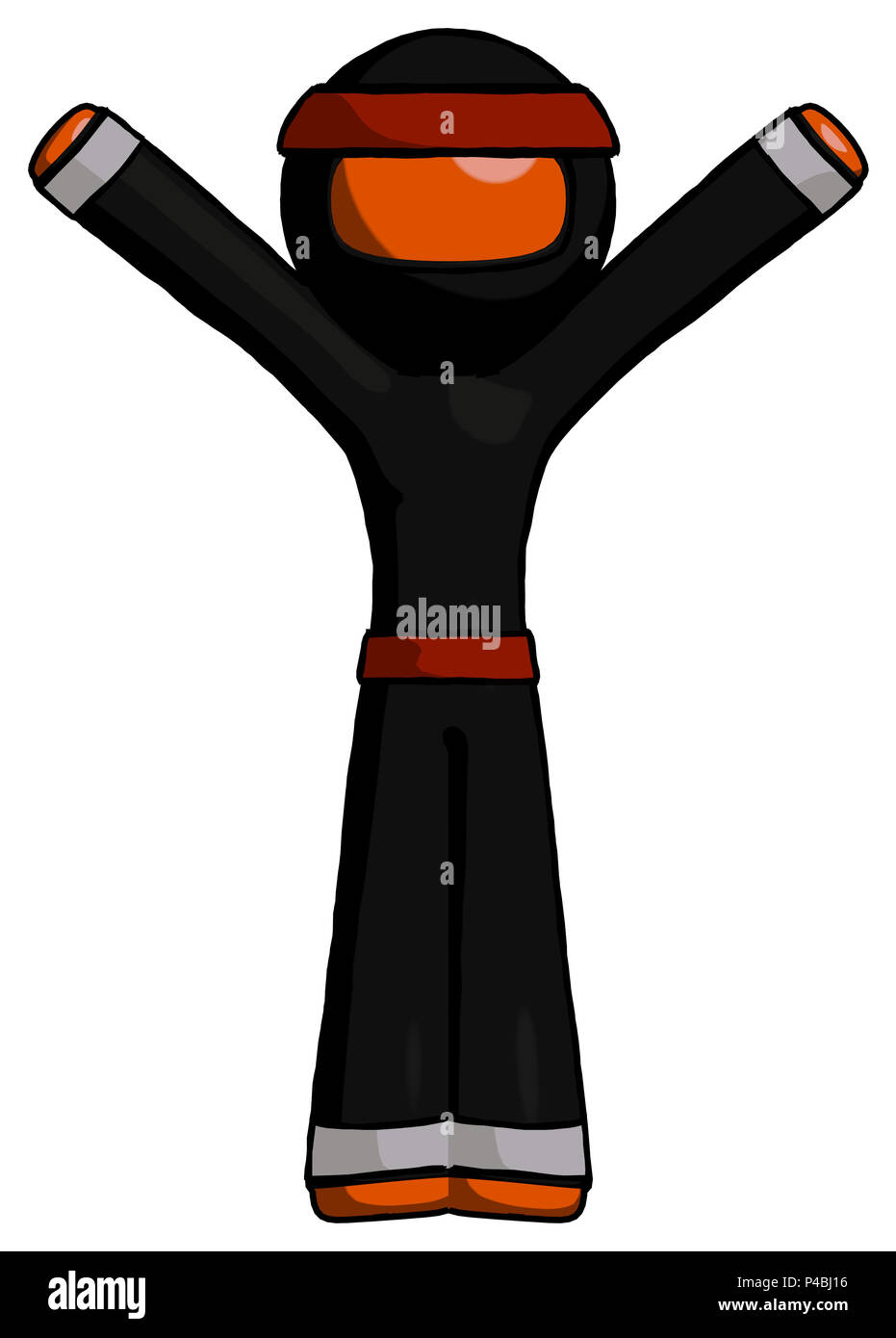 Orange football player man with arms out joyfully Stock Photo - Alamy
