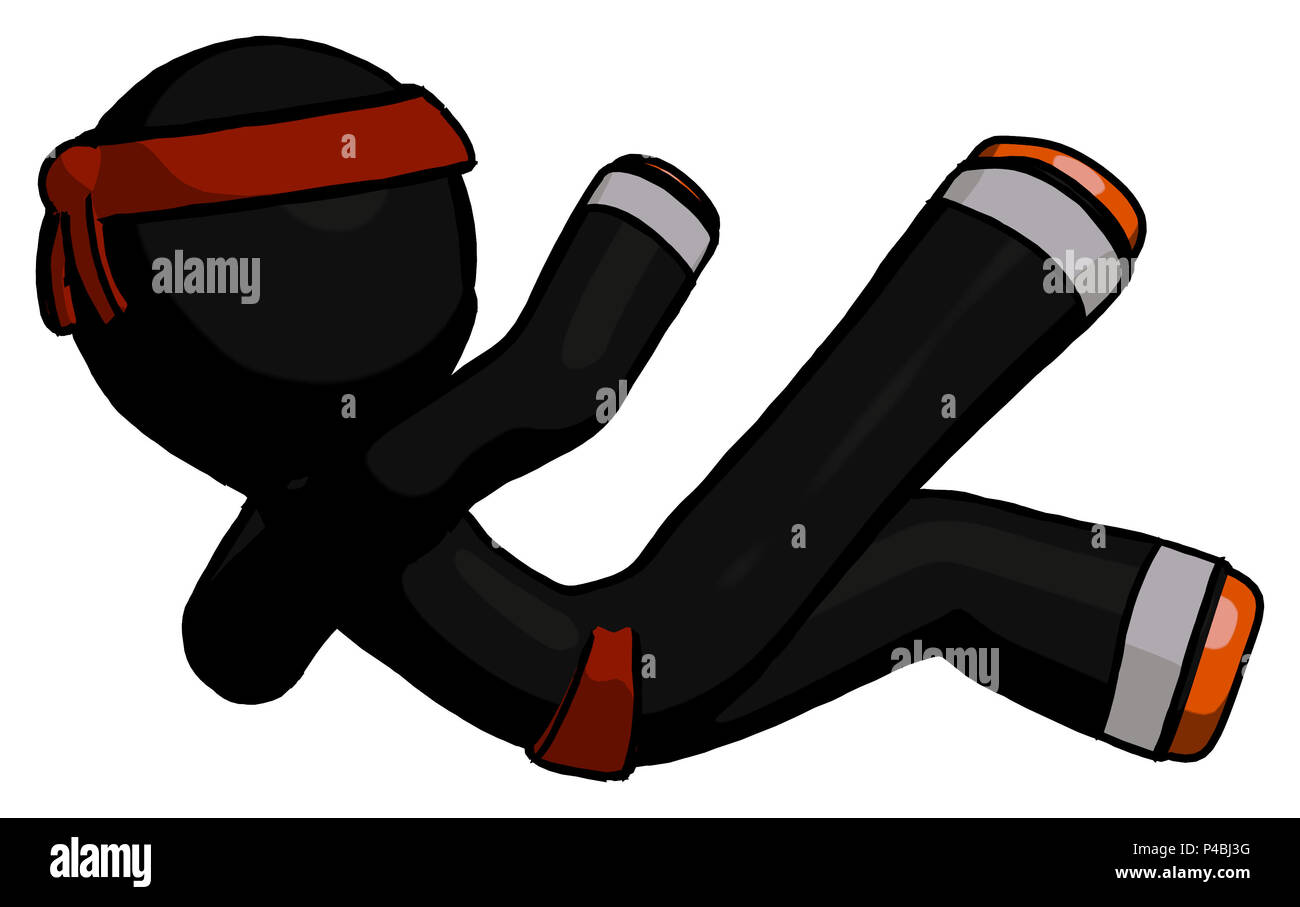 Orange football player man falling backwards Stock Photo - Alamy