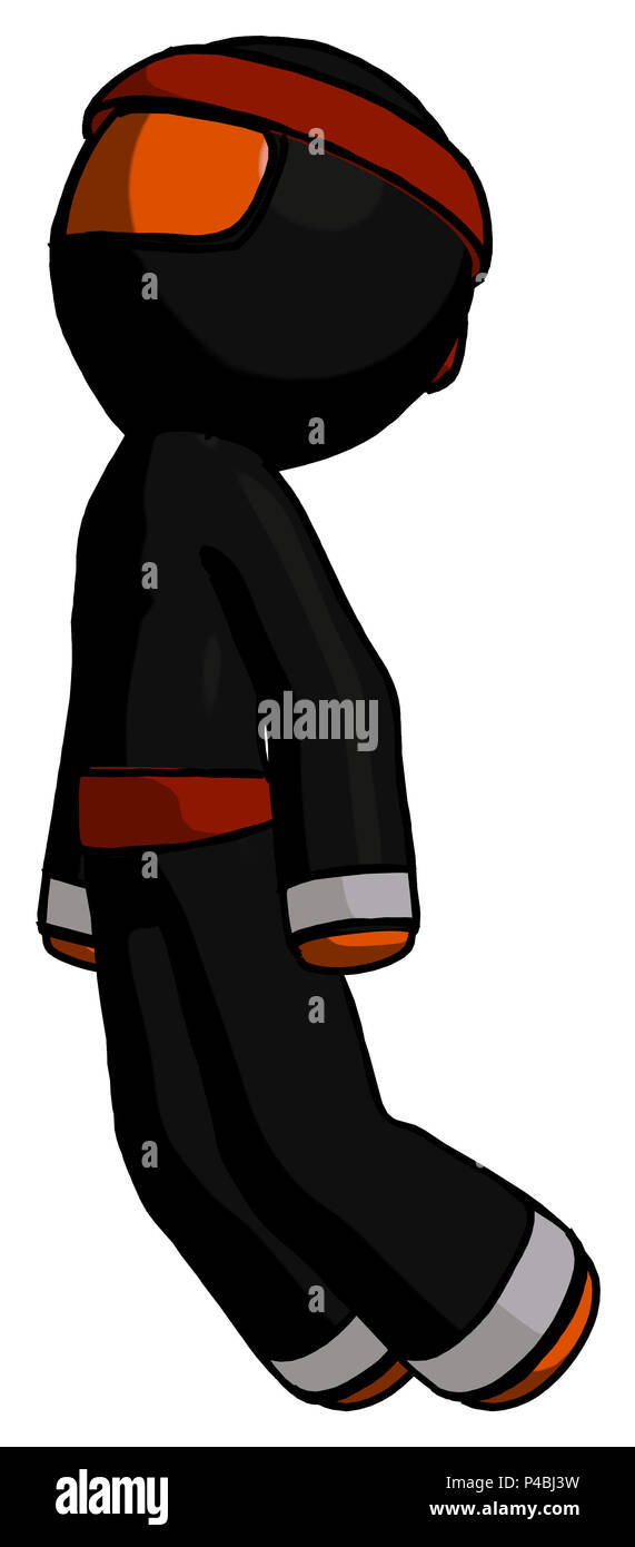 Orange football player man floating through air left Stock Photo - Alamy