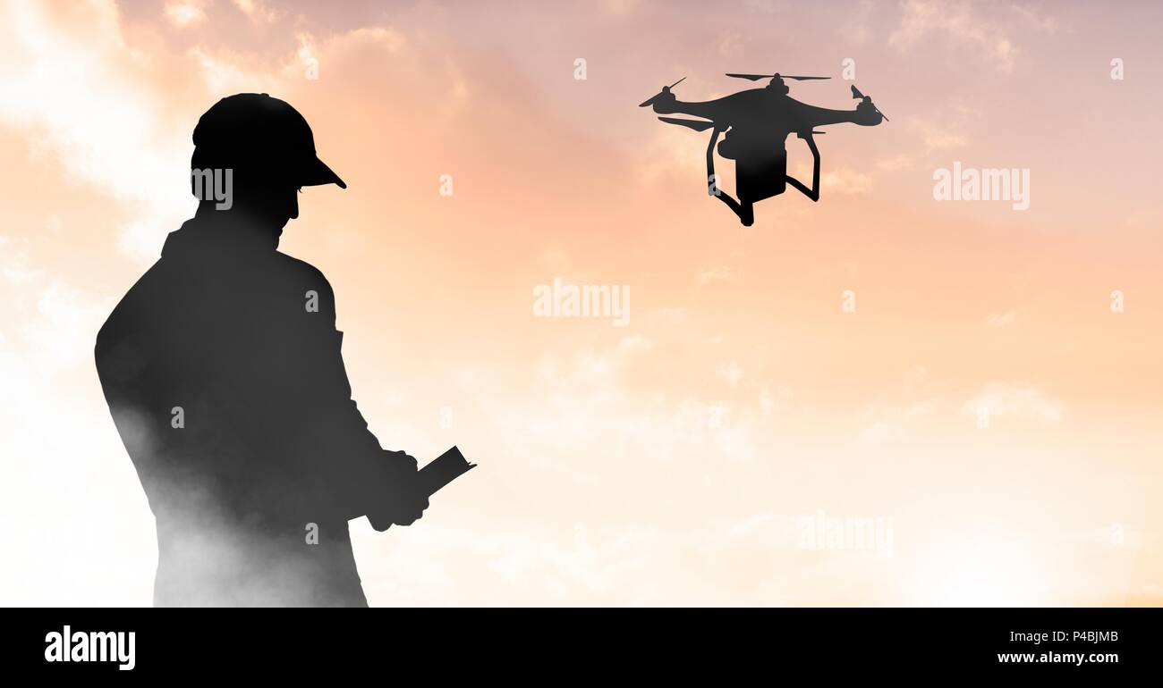 Drone silhouette hi-res stock photography and images - Alamy