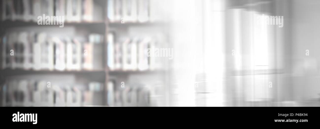 Education library with window light transition Stock Photo - Alamy