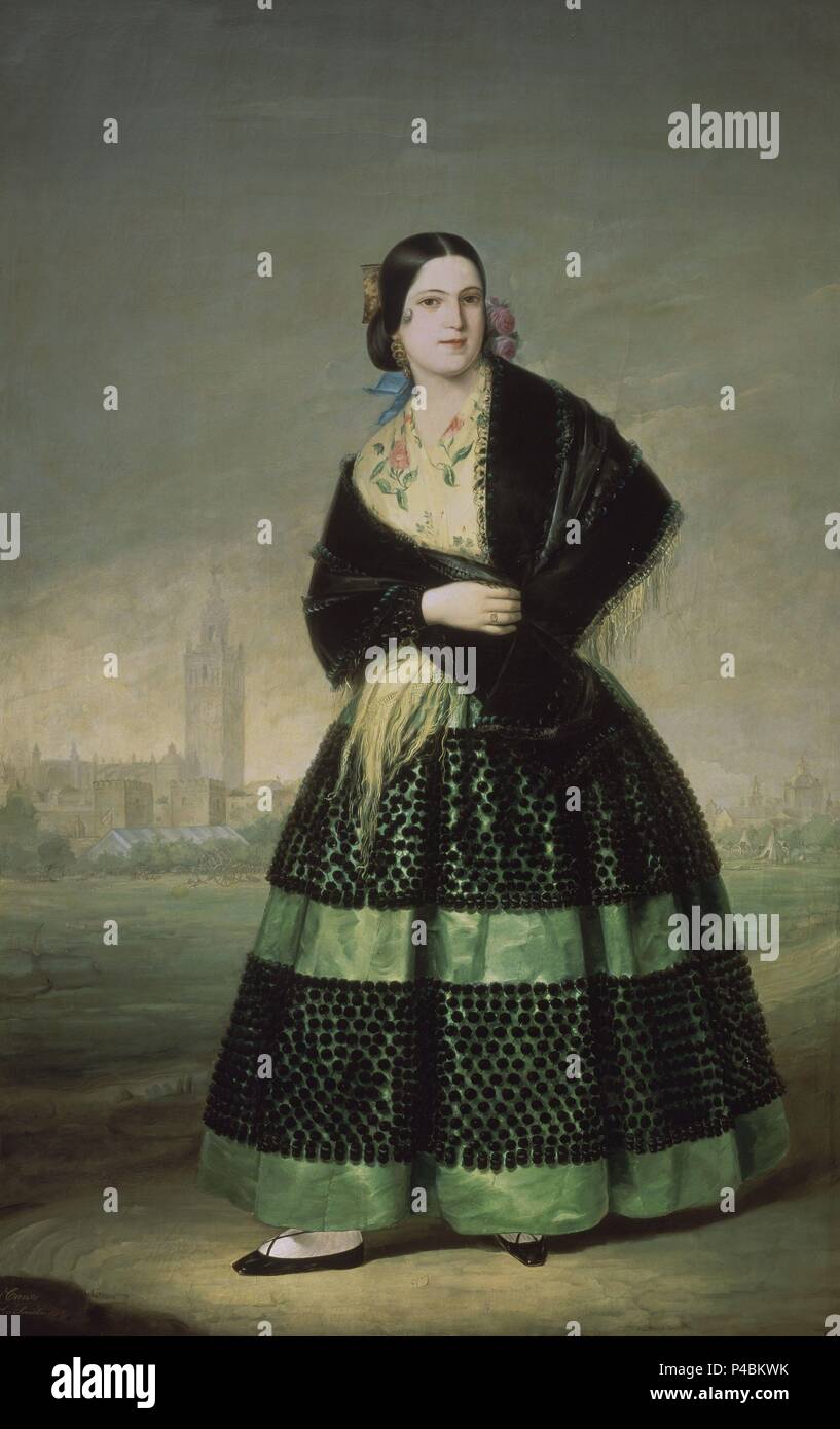 RETRATO DE MAJA CON SEVILLA AL FONDO - SIGLO XIX. Author: CANTO A ...