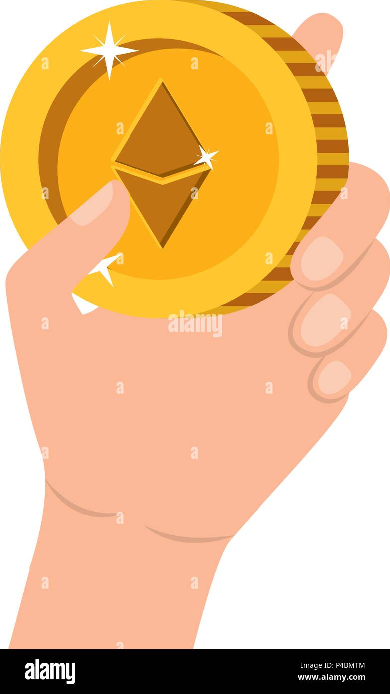 hand with etherum coin Stock Vector Image & Art - Alamy