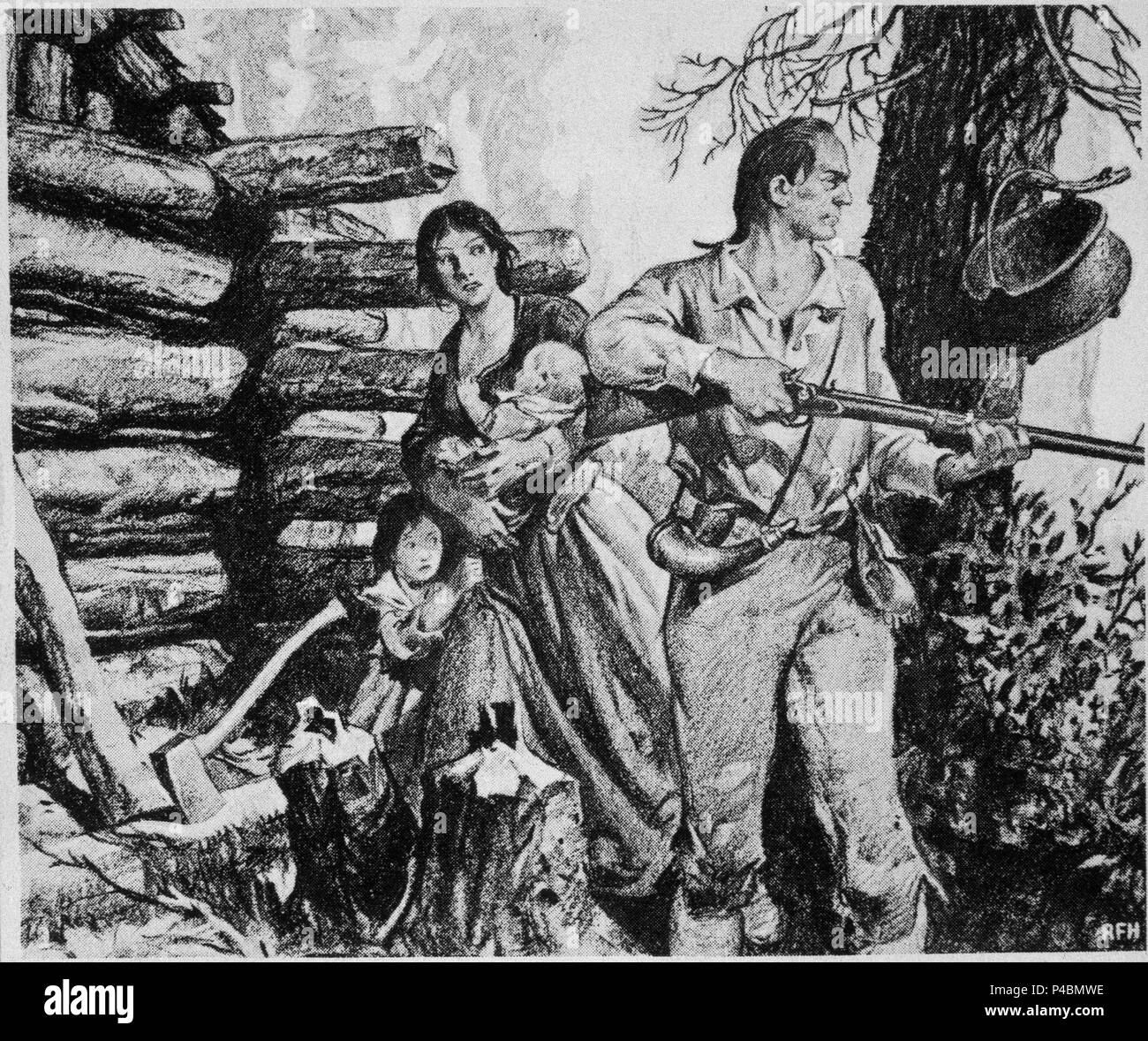 Grabado de los colonos hi-res stock photography and images - Alamy