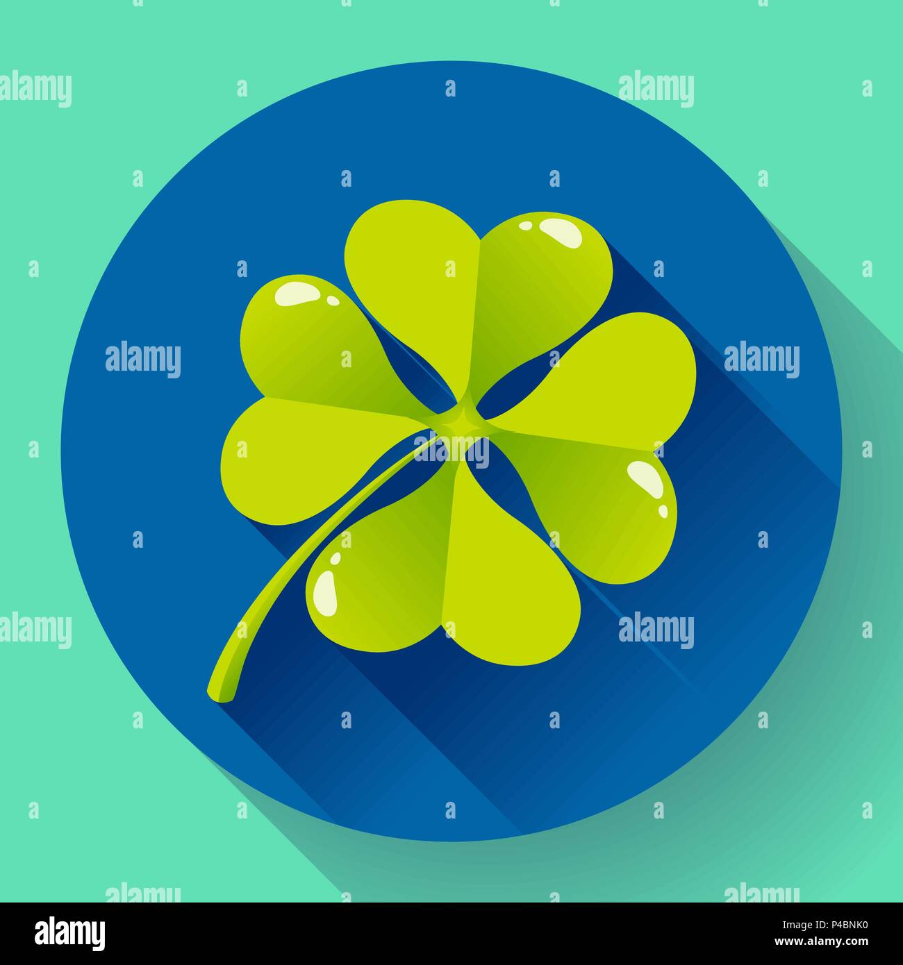 Four leaf clover flat icon hi-res stock photography and images - Alamy